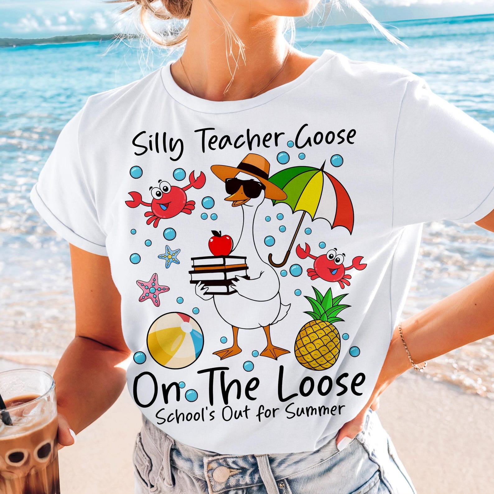 Last Day of School Teacher Goose T-Shirt, Funny Summer Break Shirt, End ...