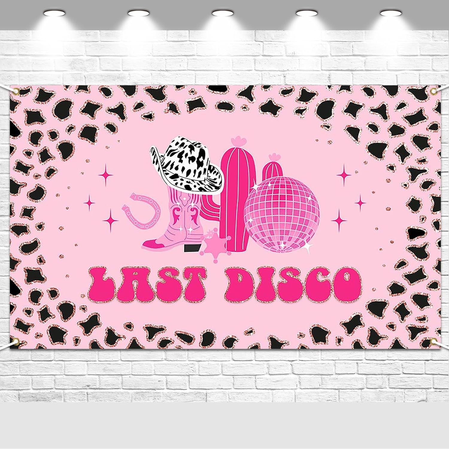 Last Disco Banner, Hot Pink Cowgirl Bachelorette Party Decorations ...