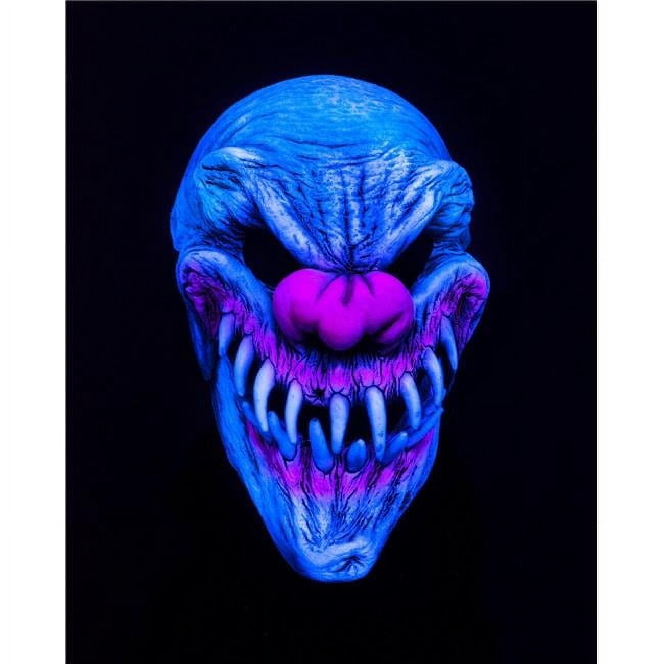 Last Laugh UV Reactive Evil Clown Latex Face Mask with Moving Mouth ...