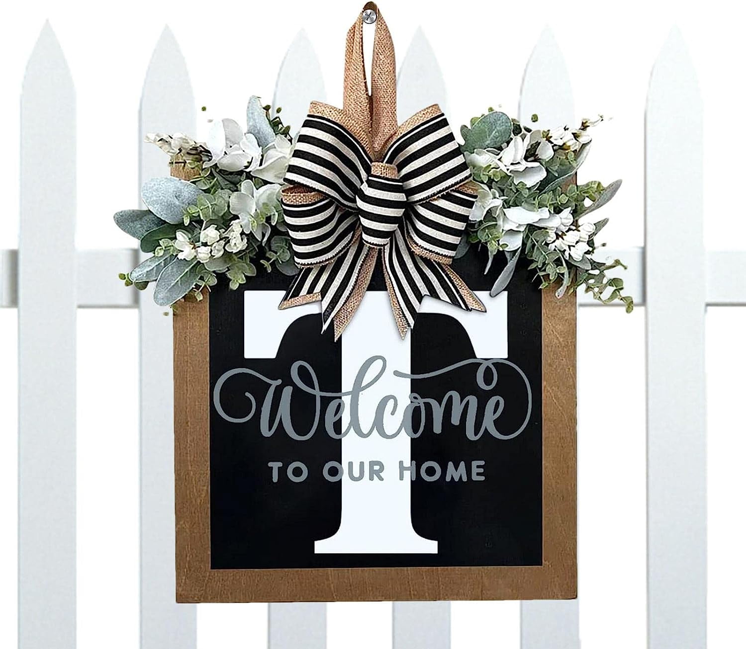 Last Name Welcome Sign,Last Name Front Door Sign 26 Letter,2024 Wood ...