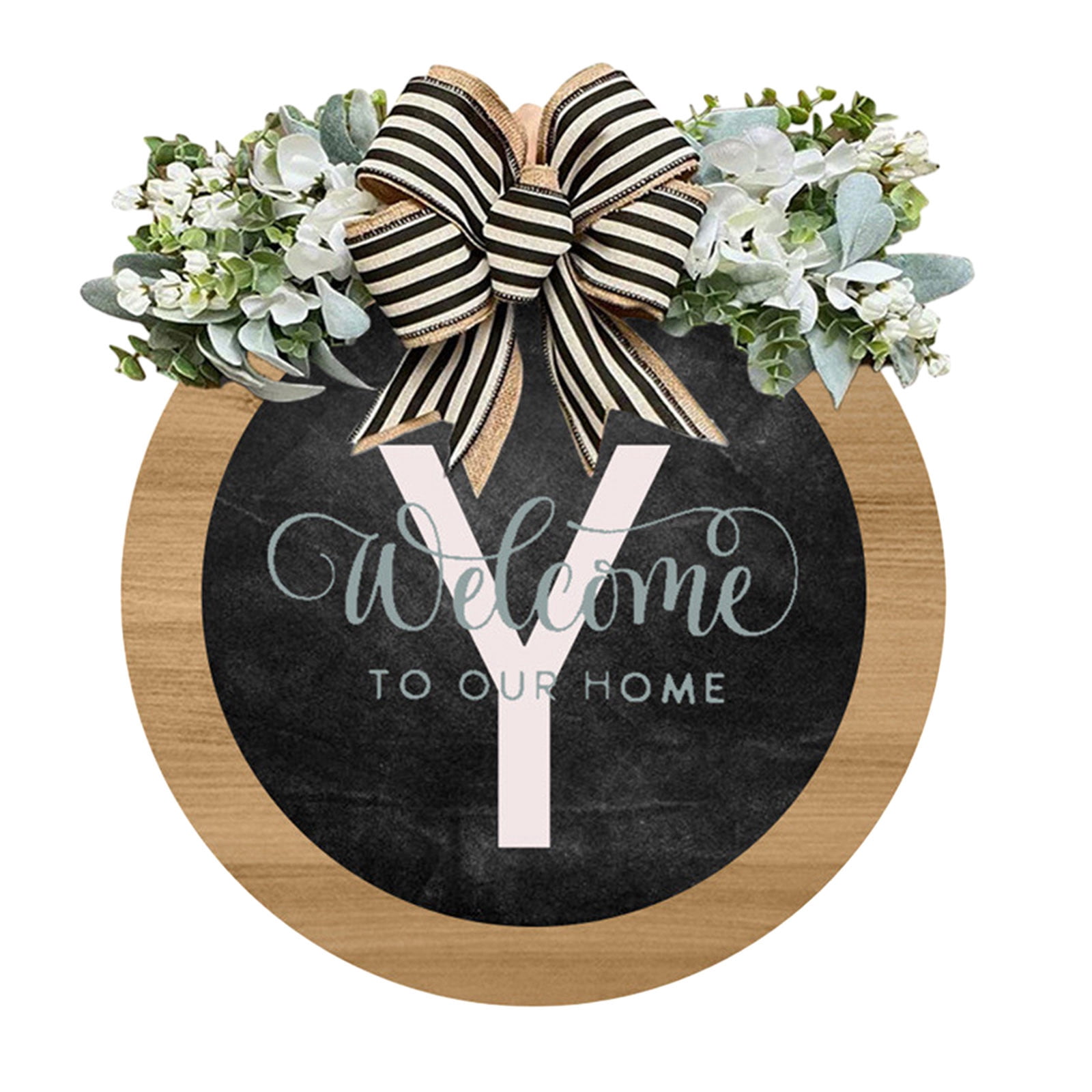 Clearance Last Name Year Round Front Door Wreath Decorative Hanging ...
