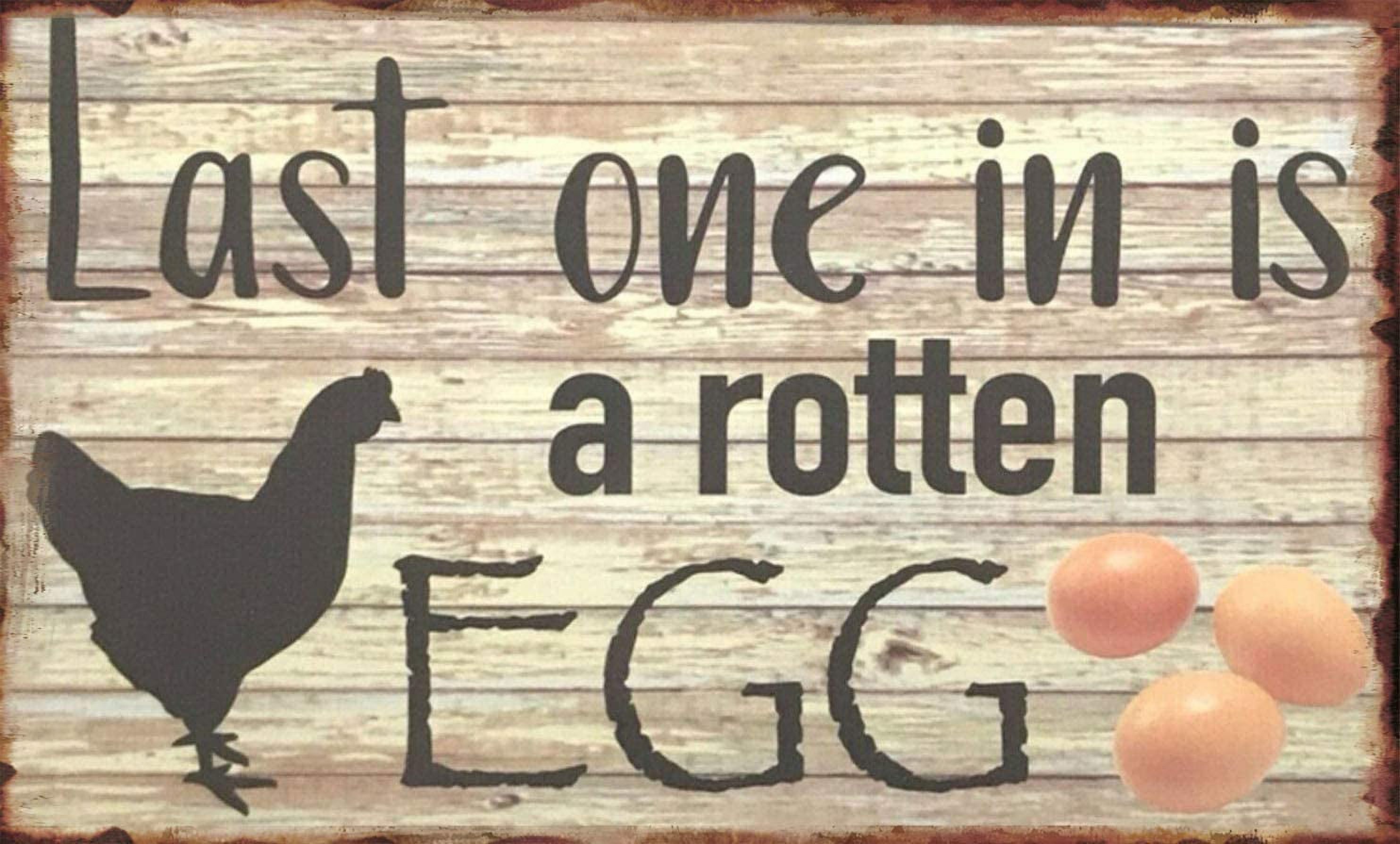 Last One In Is A Rotten Egg Chicken Sign Hanging Farm Country Art ...