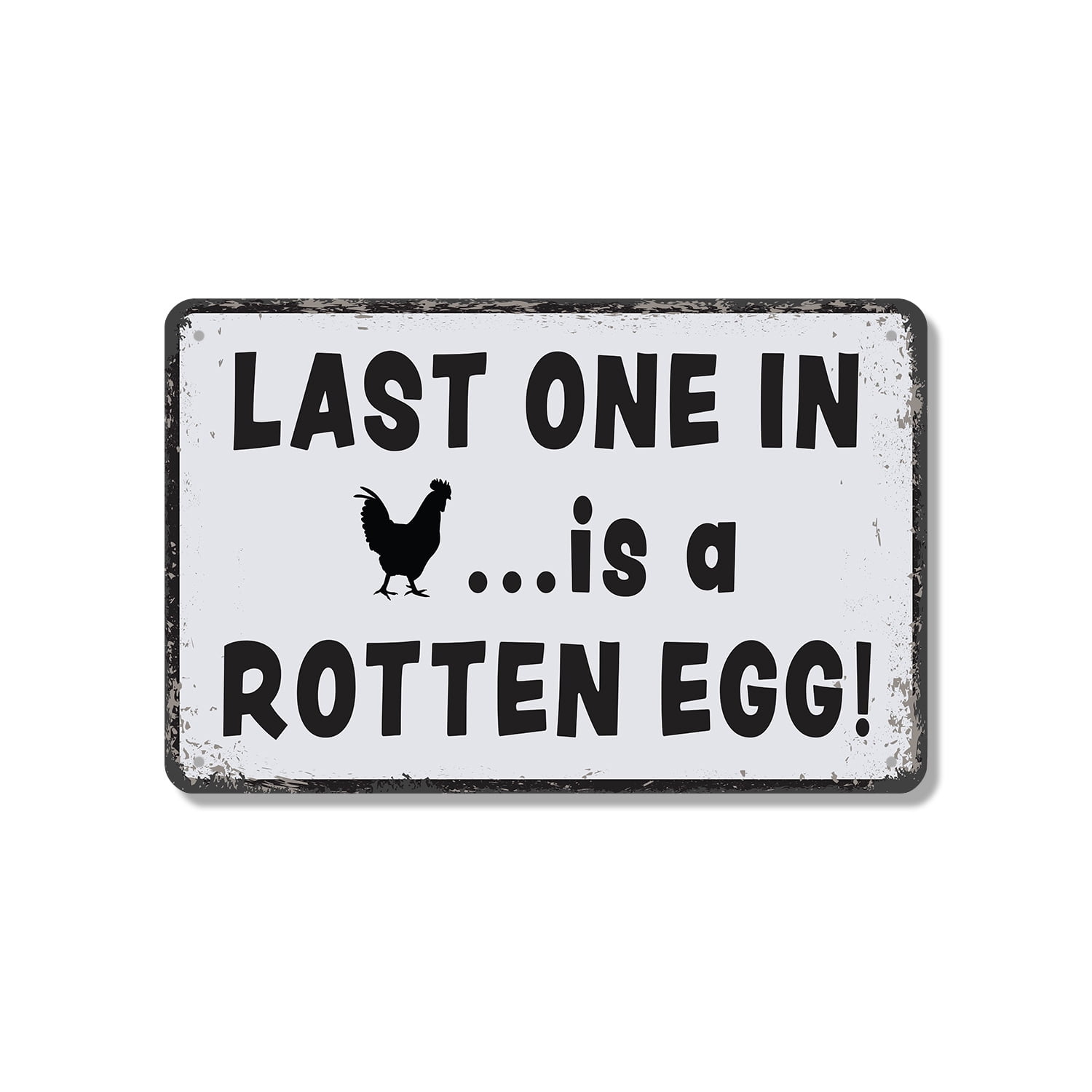 Last One In Is A Rotten Egg (2 Pack) 7 Inch x 10 Inch Novelty Aluminum ...
