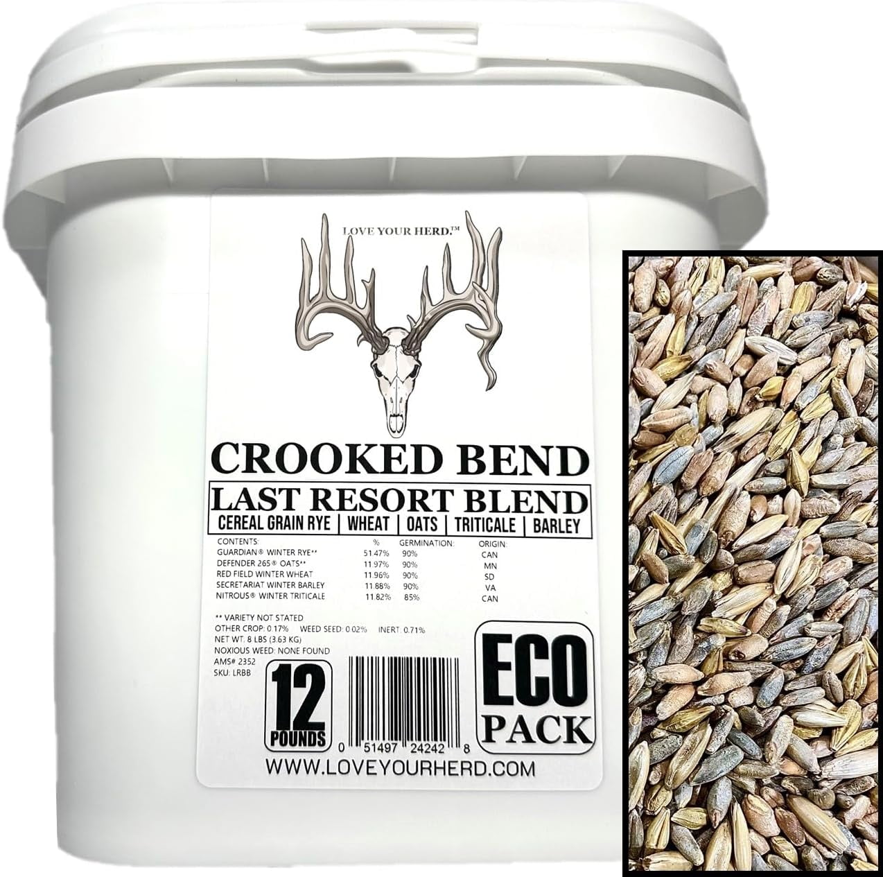 Last Resort Blend, 50LB Bulk, Winter Food Plot Seed for Deer, Cereal ...