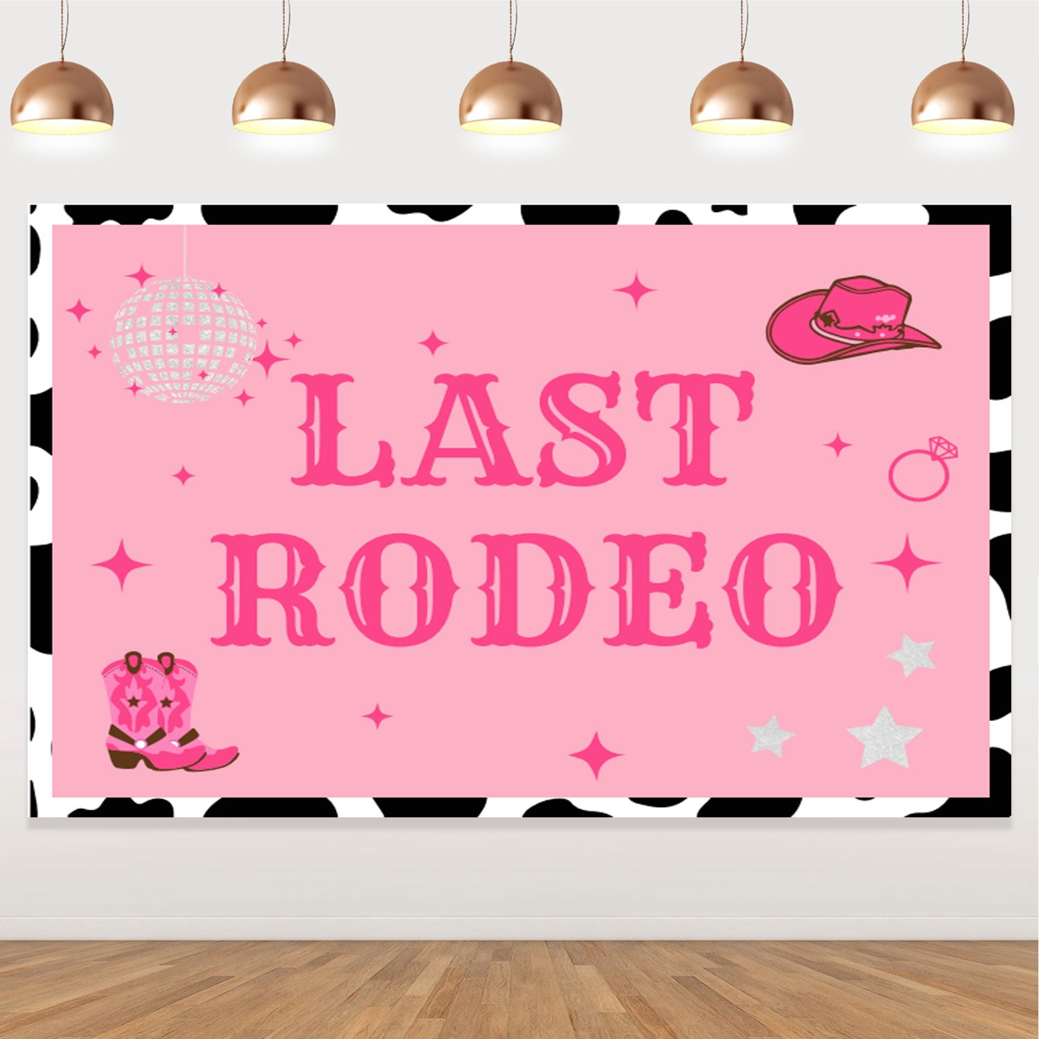 Cheereveal Last Rodeo Cowgirl Backdrop, Pink Vinyl, Western ...