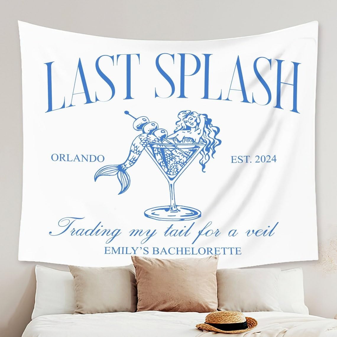 Last Splash Bachelorette Weekend Sign, Bride to Be Party Backdrop Banner, Trading My Tail for A ...