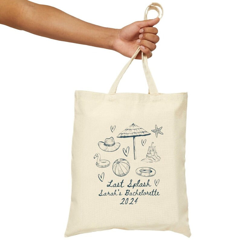 Last Splash Girls Crew Bachelorette Party Tote Bag, Coastal Beach Bach ...