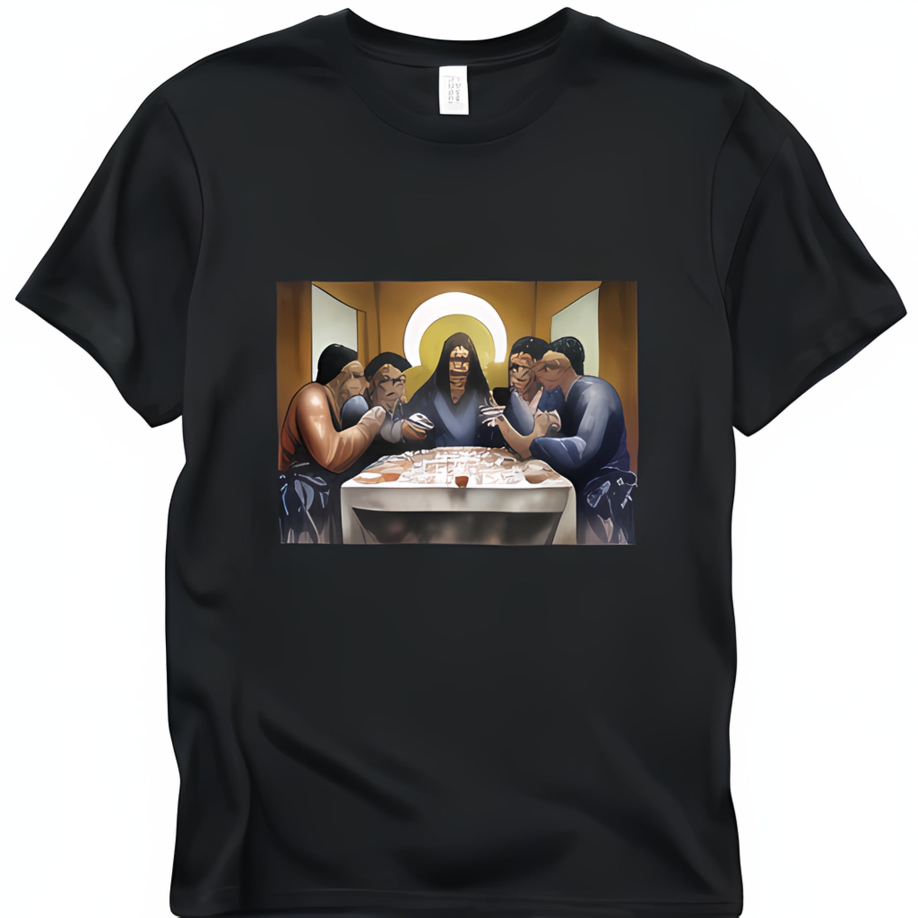 Last Supper Card Game Hip Hop Style Black T-Shirt Art Design - Walmart.com