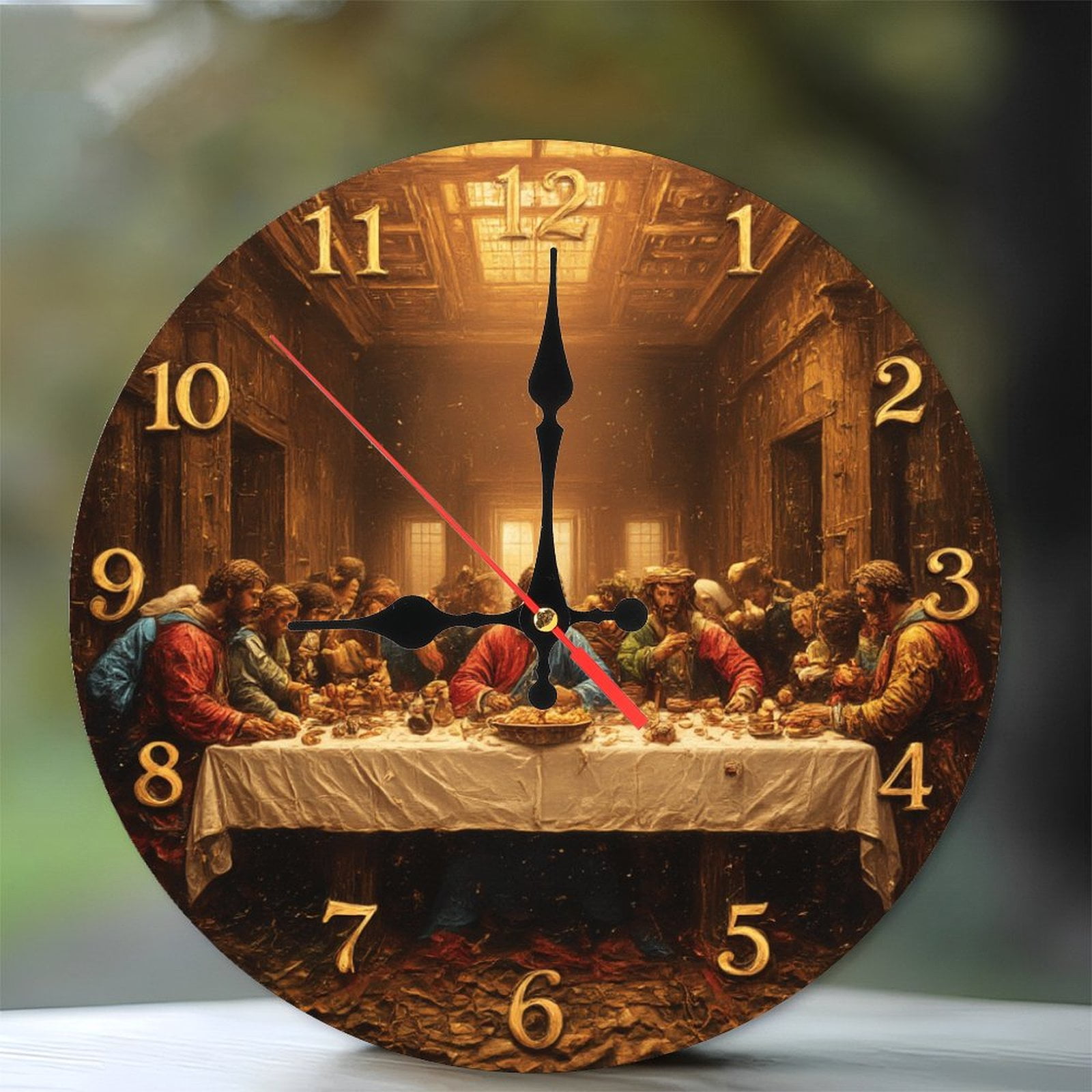 Last Supper Clock Wall Decor Vintage Art Home Decor 10-Inch Silent ...