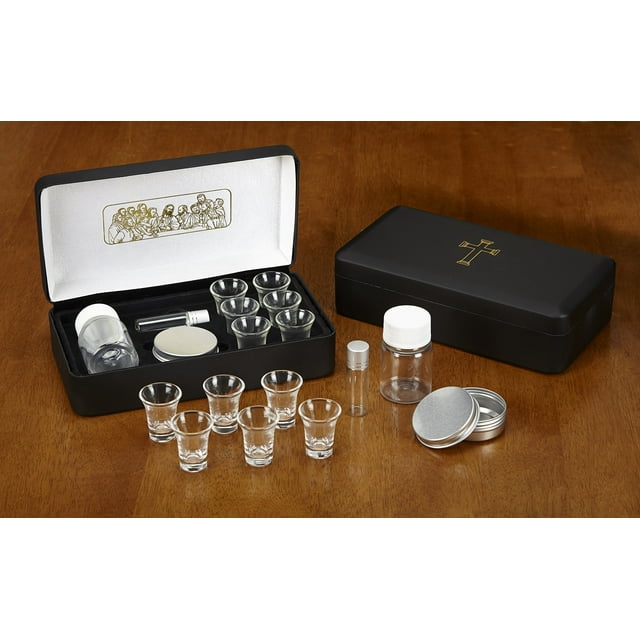 Last Supper Metal Hinged Portable Communion Set - Walmart Business Supplies