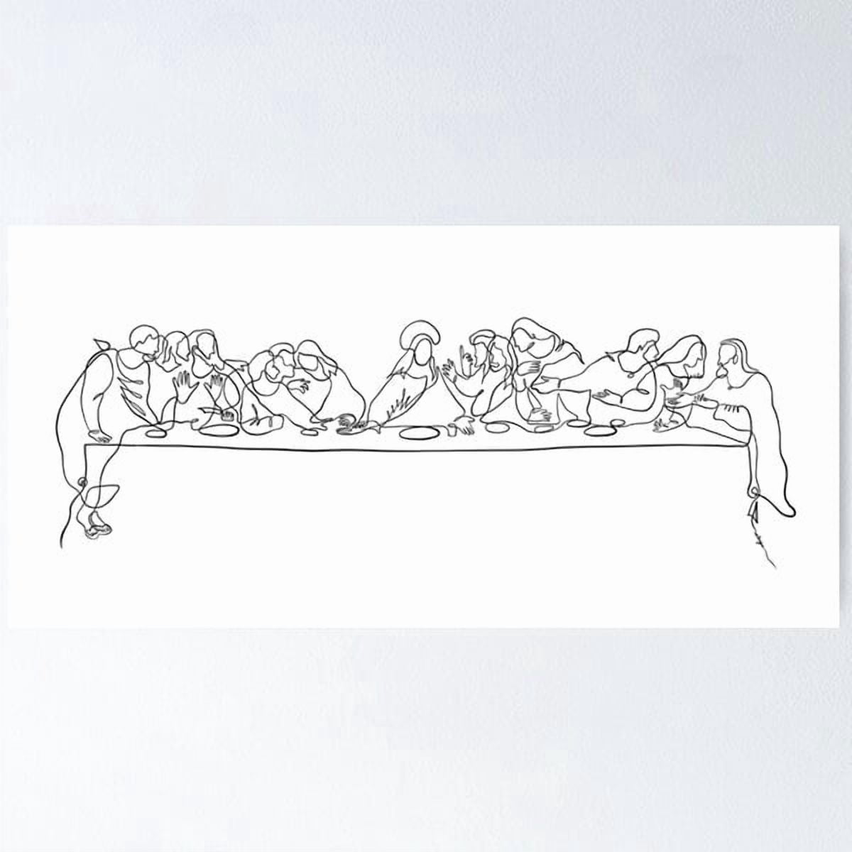 Last Supper One Line Drawing Poster , Poster Print Only - Walmart.com