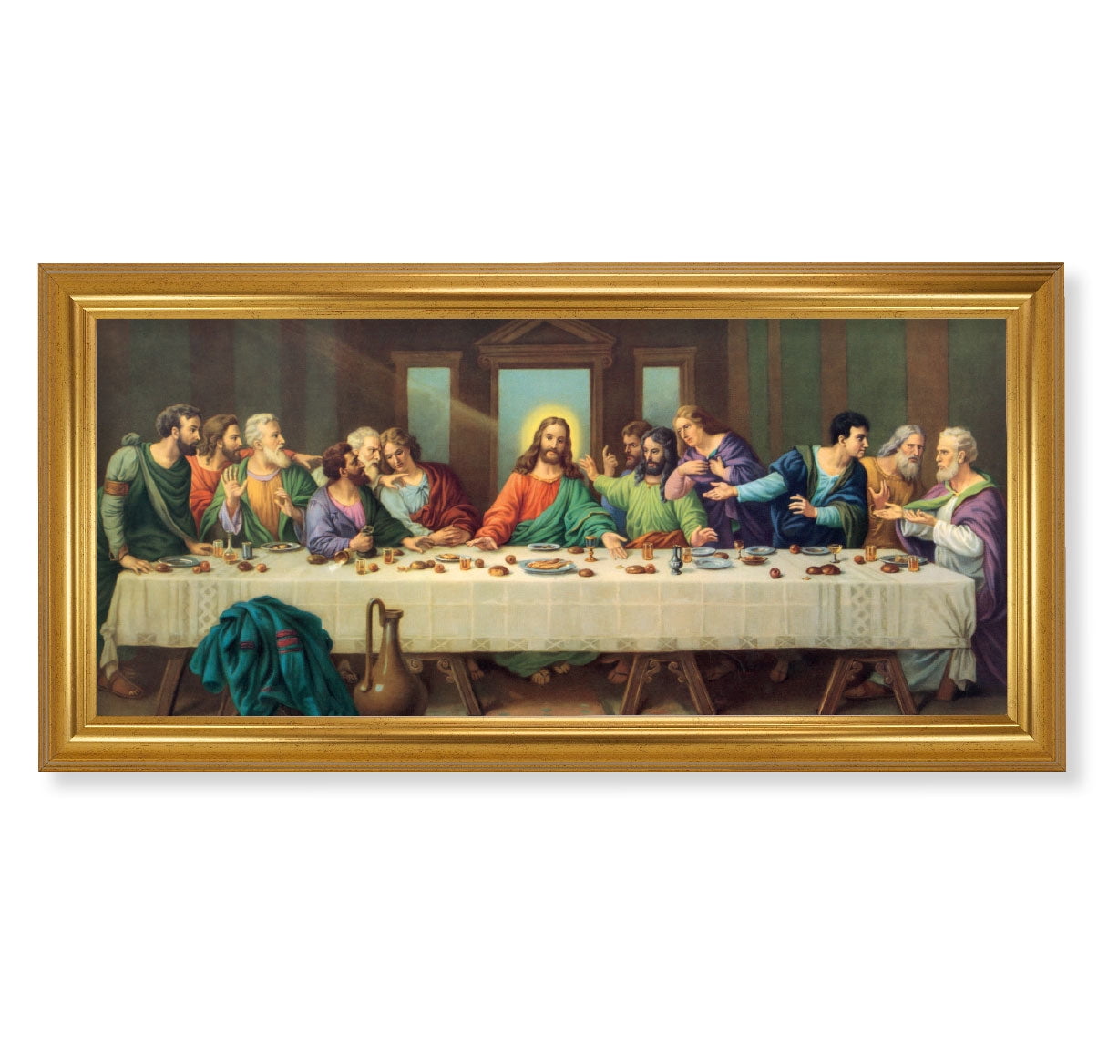 Last Supper Picture Framed Wall Art Decor Extra Large, Classic Gold ...