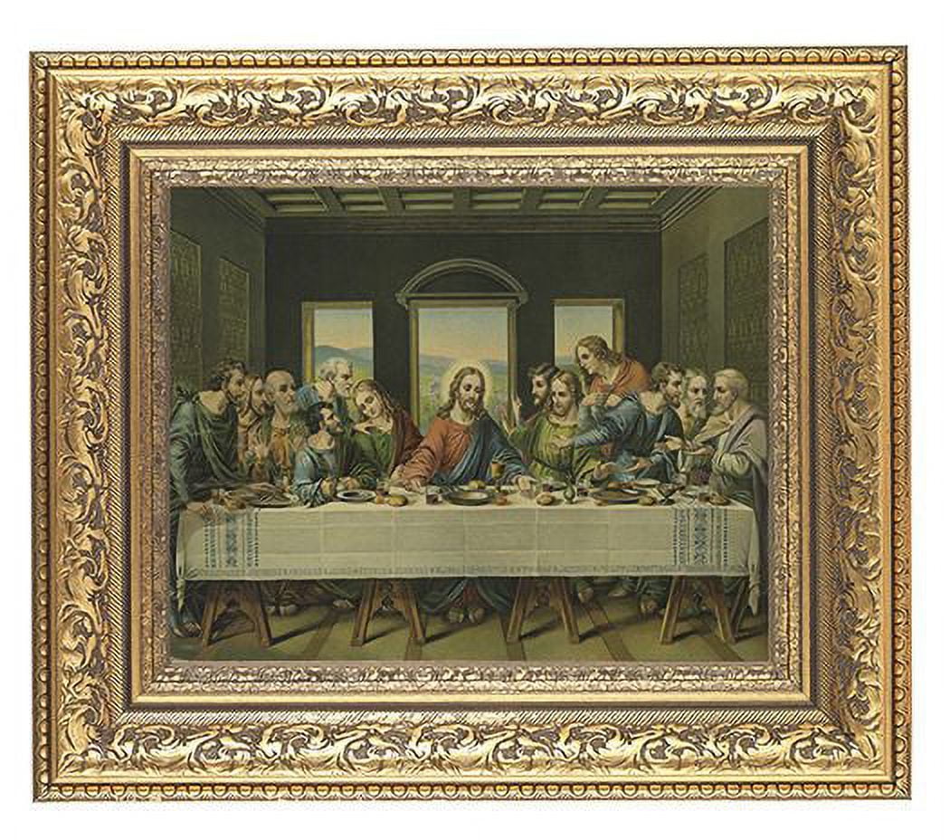 Last Supper Picture Framed Wall Art Decor Large, Gold-Leaf Acanthus ...
