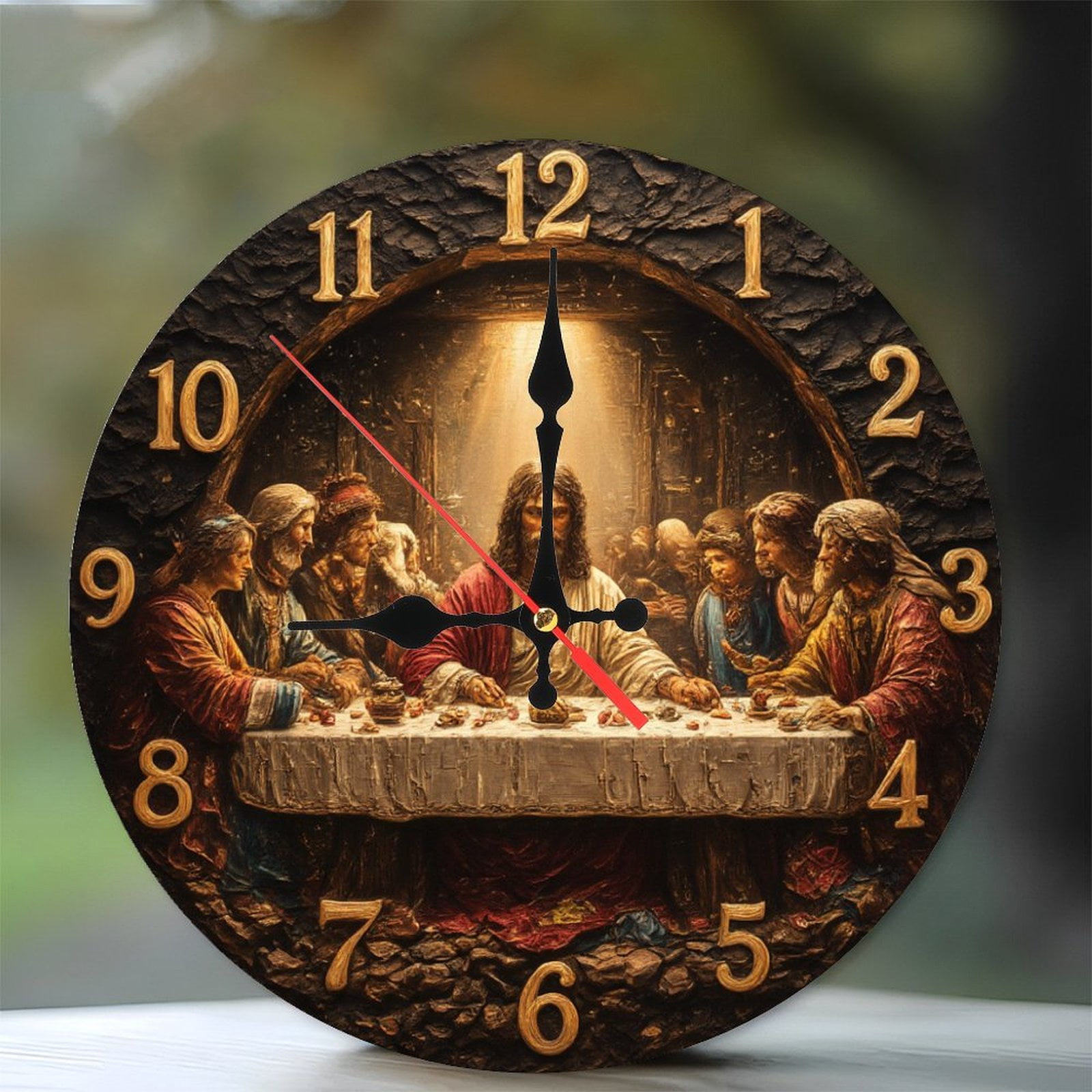 Last Supper Wall Clock Jesus Christ Religious Art Home Decor 10-Inch ...