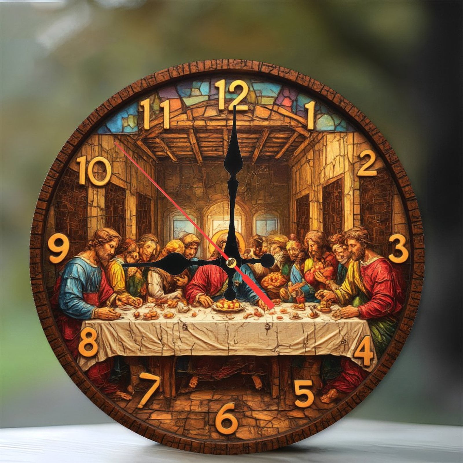 Last Supper Wall Clock Religious Art Decor Home Decor 10-Inch Silent ...