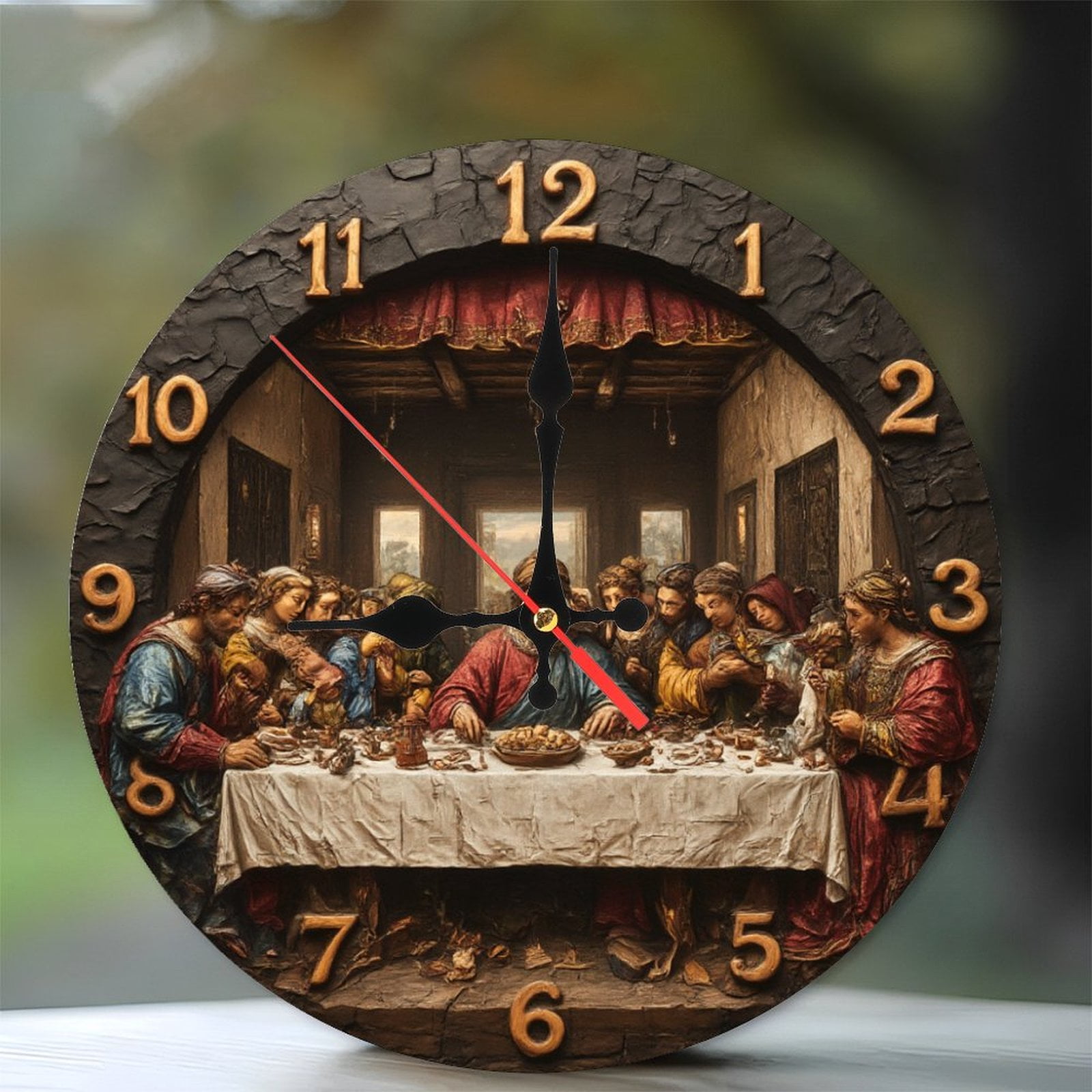 Last Supper Wall Clock Vintage Religious Art Home Decor 10-Inch Silent ...
