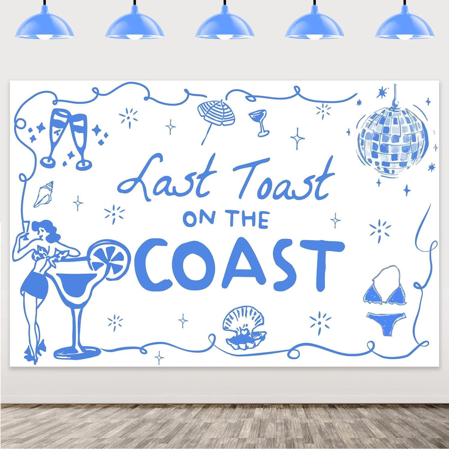 Last Toast on The Coast Backdrop Coastal Bachelorette Party Decorations ...
