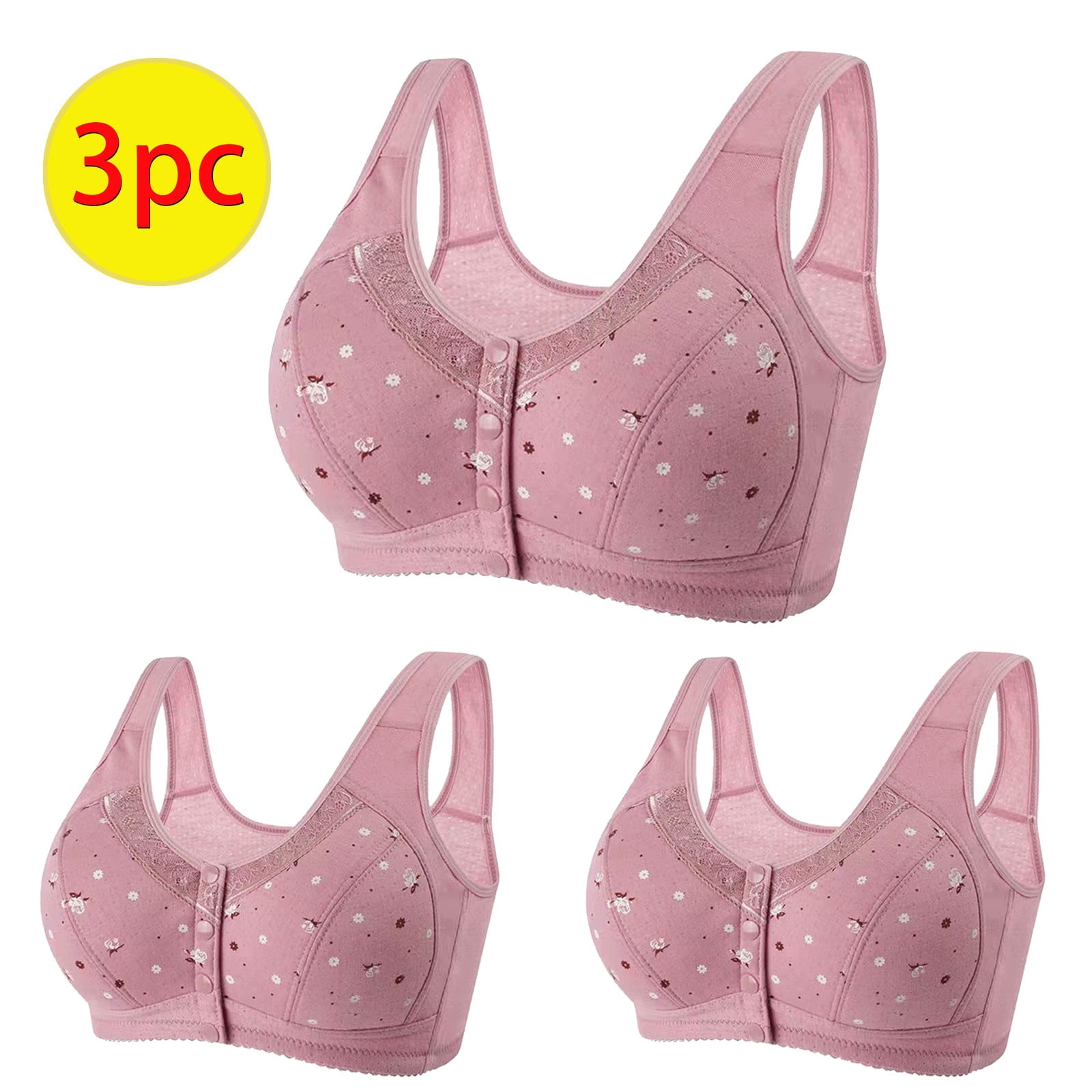 Amidoa Bras for Women Full Coverage Back Fat Front Closure No Underwire ...