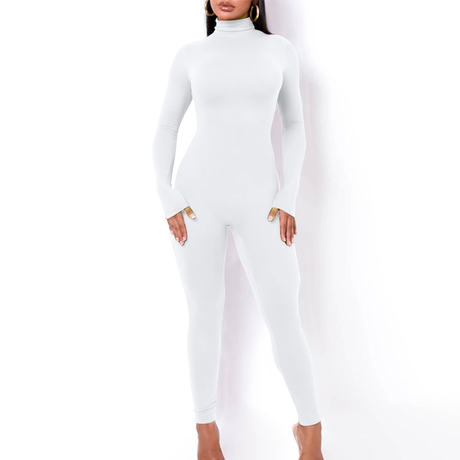 Amidoa Women Long Sleeve Jumpsuit Tracksuit High Neck Running Onesie ...