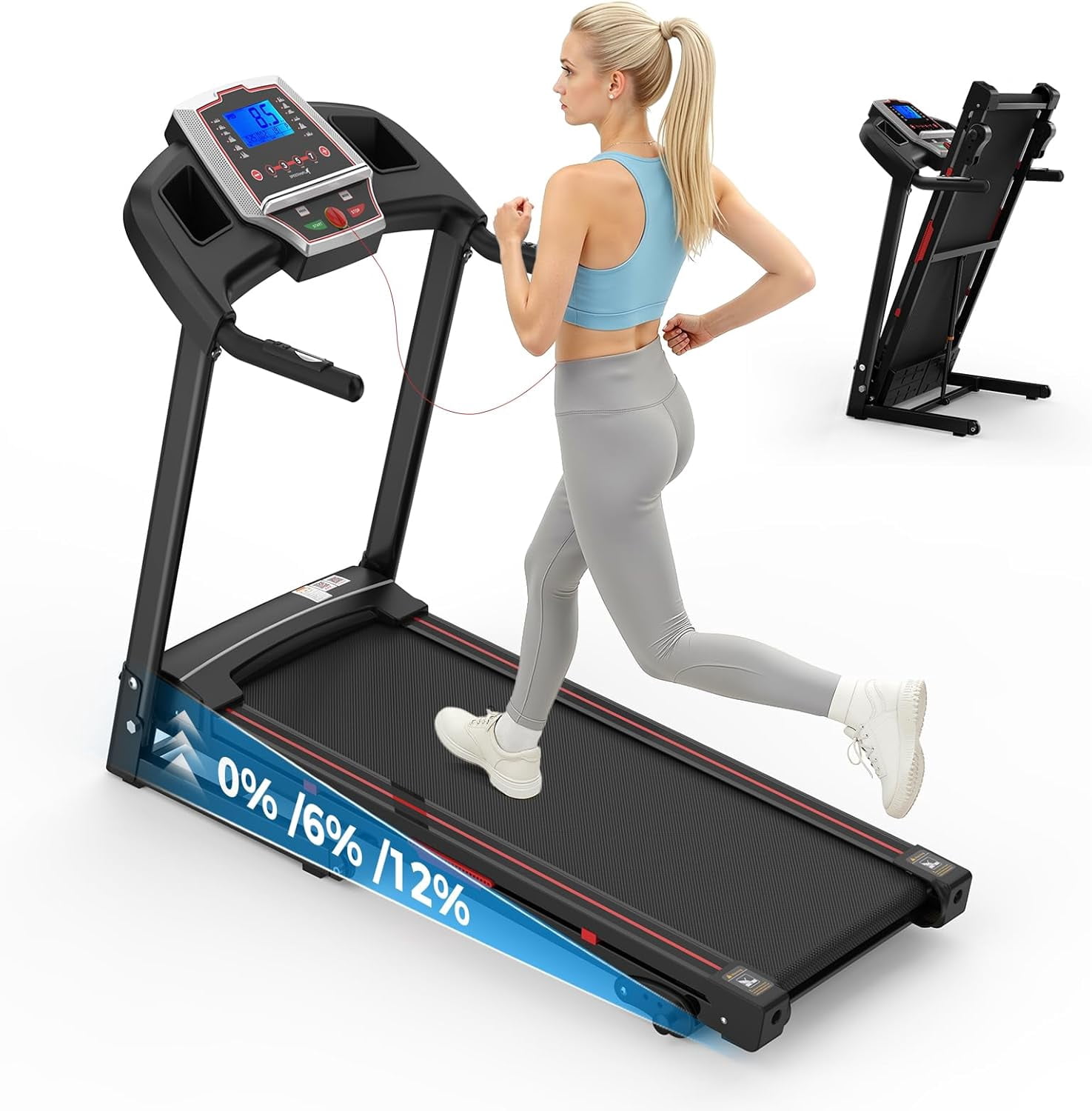 Lastforever 3.5HP Folding Treadmill for Home, 350 lbs Capacity ...