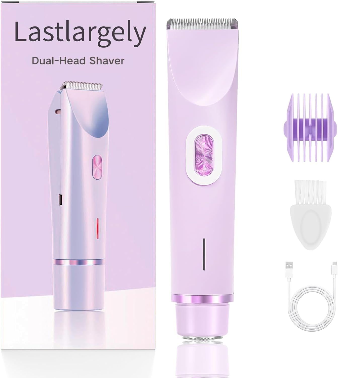 Lastlargely 2-in-1 Women's Body Shaver, Dual Head Cordless Bikini ...