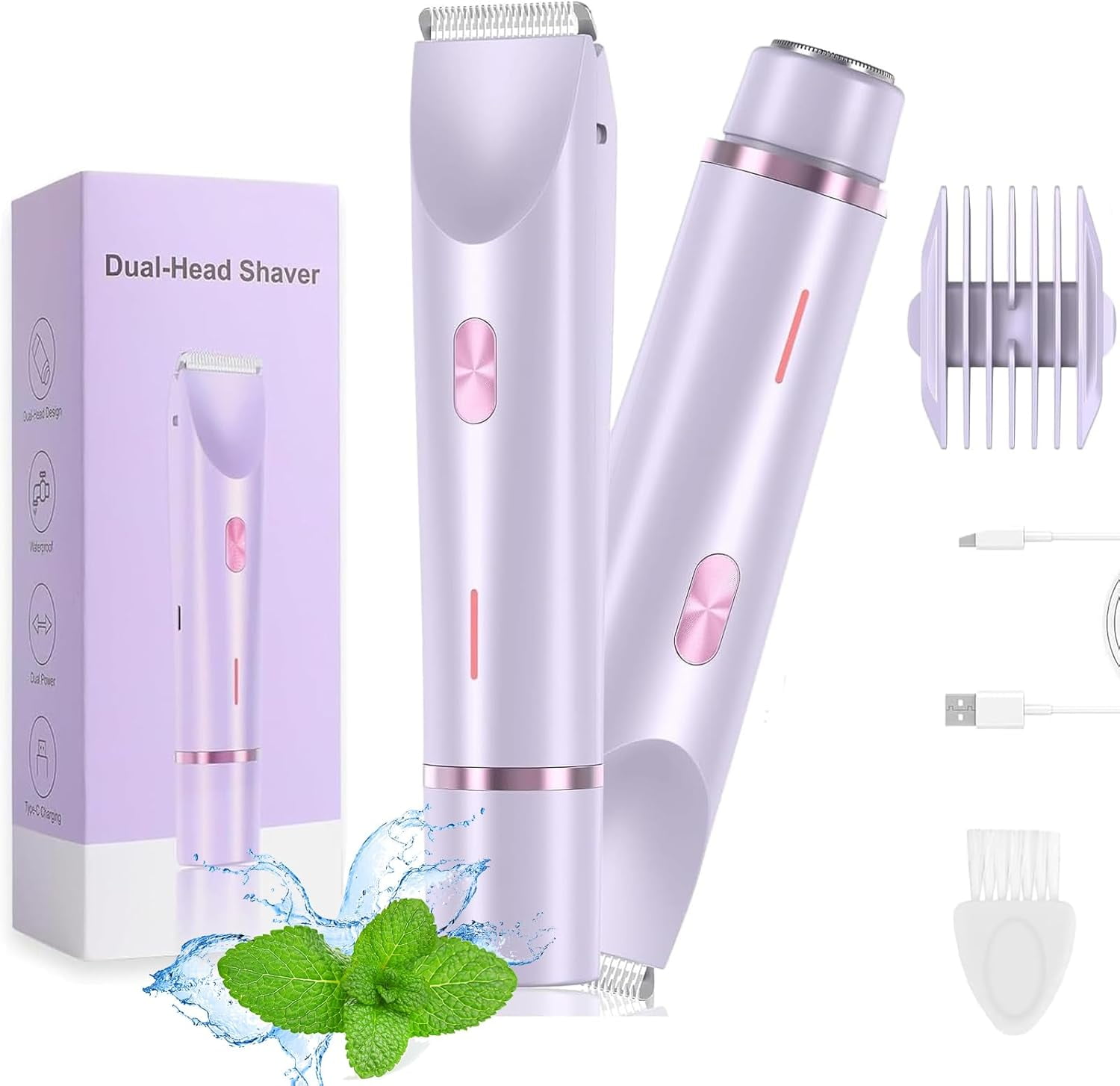 Lastlargely 2-in-1 Women's Body Shaver, Dual Head Shaver Women ...