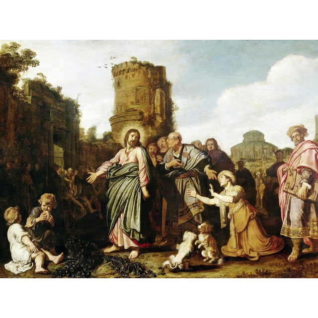 Lastman Christ And The Woman Canaan Painting Extra Large XL Wall Art ...