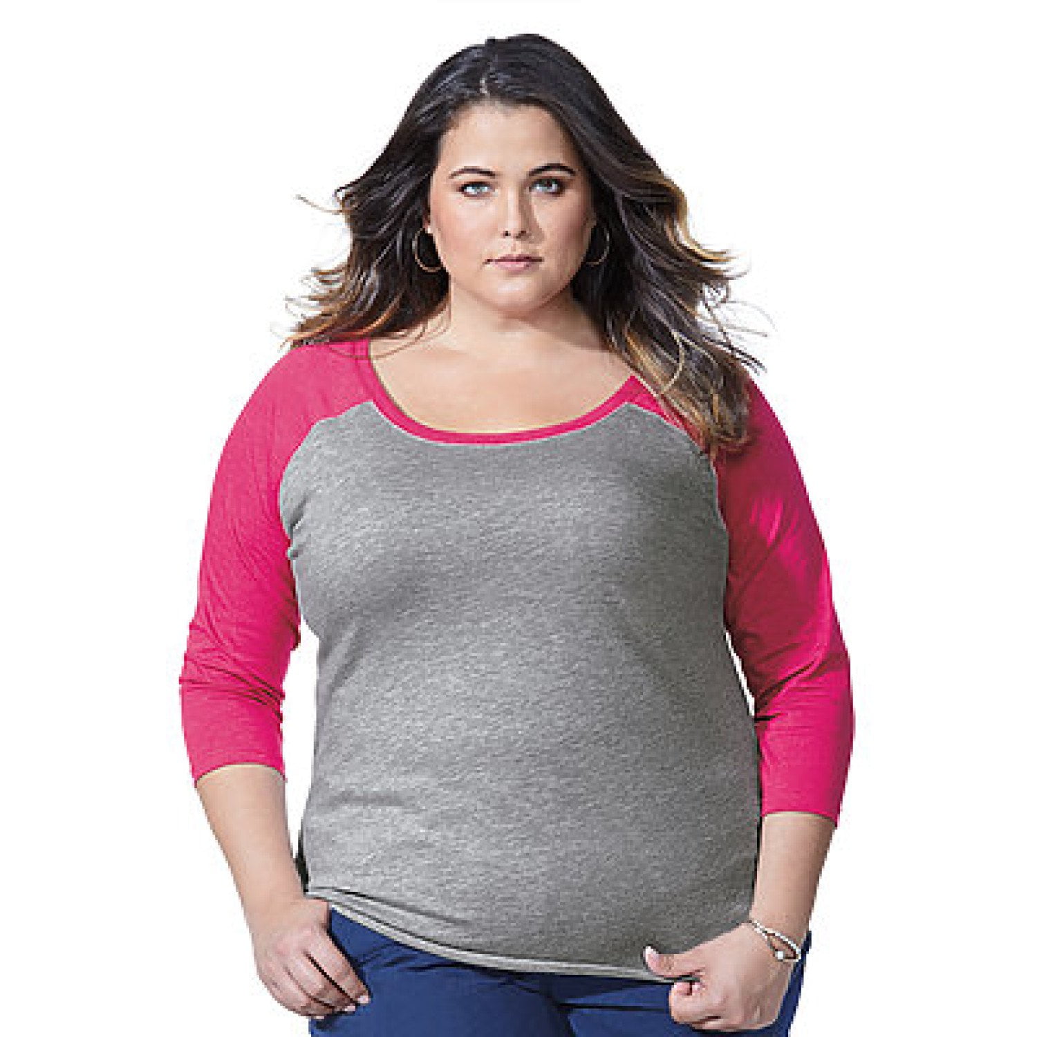 LAT Women's Curvy Baseball Premium Jersey T-Shirt - 3830 - Walmart.com