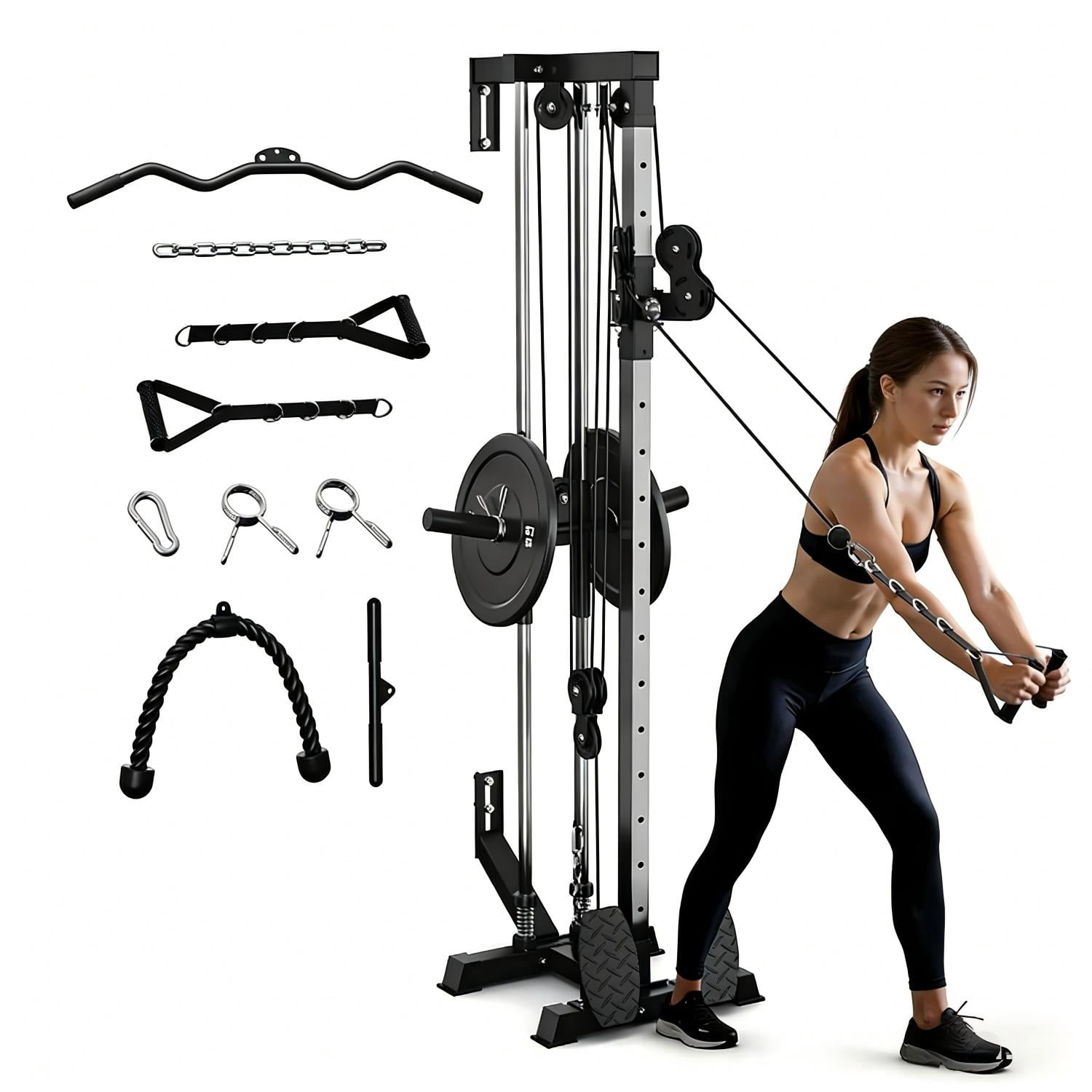 Lat Pull Down Machine,Cable Crossover Machine with 19 Positions Dual ...