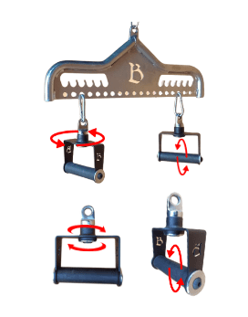 Lat Rowing/ Triceps Push Down/ Biceps Handle with 360 Rotating Grips ...