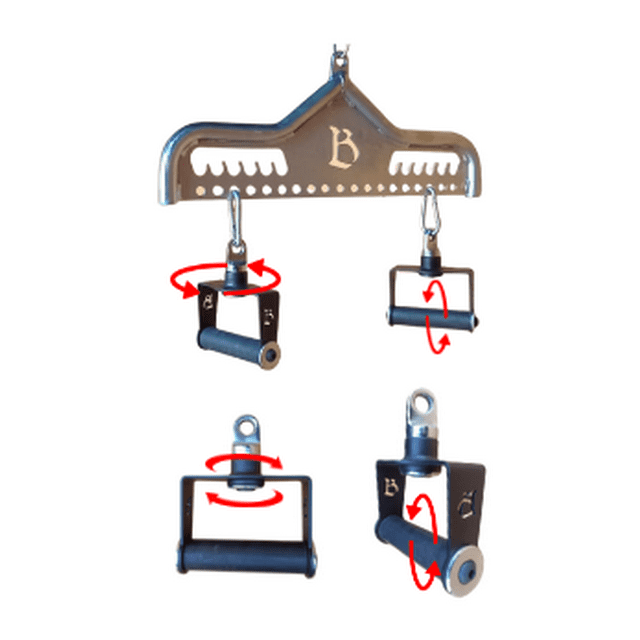 Lat Rowing/ Triceps Push Down/ Biceps Handle with 360 Rotating Grips ...