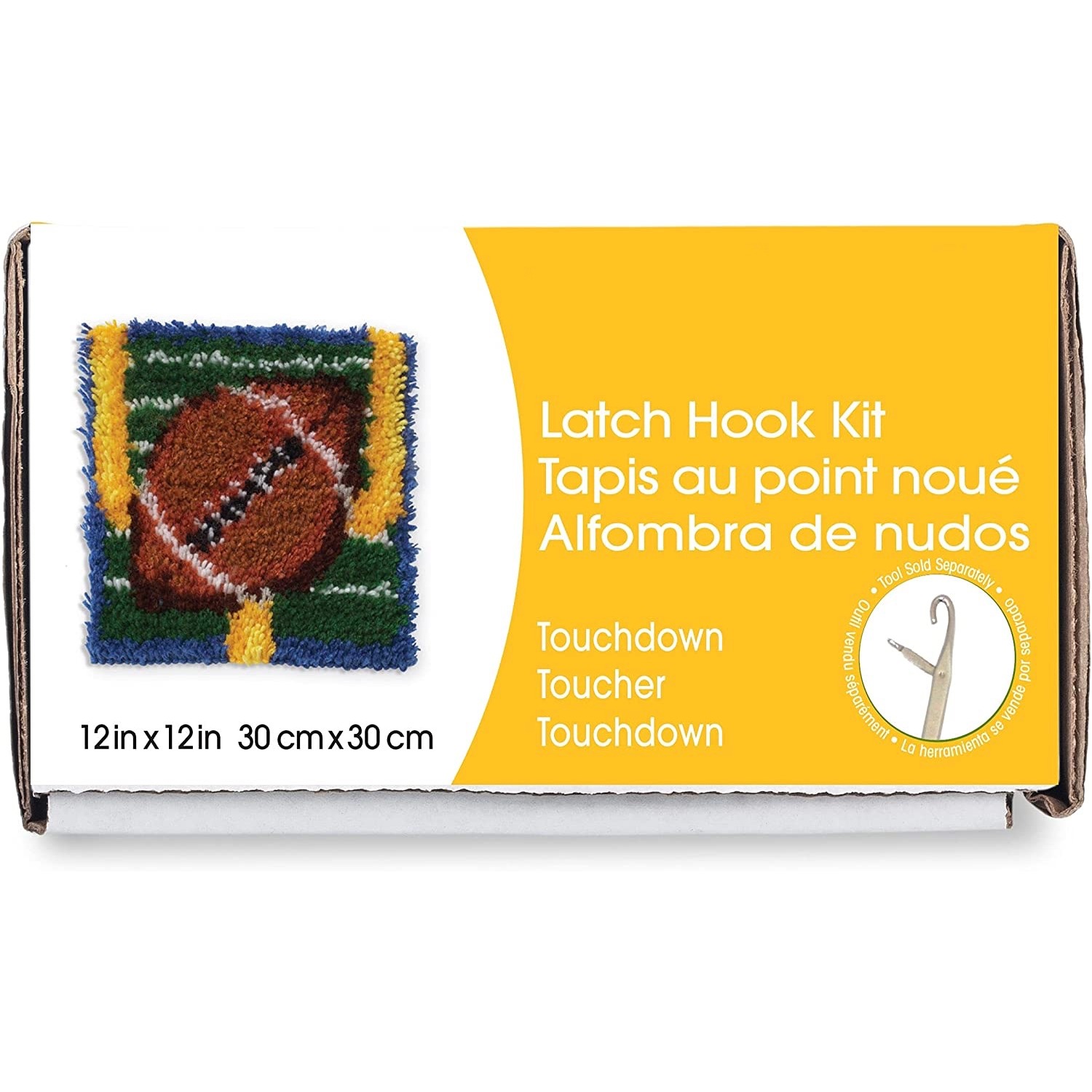 Latch Hook Rug Kit for Beginners, 12" X 12" Touchdown Design, Easy DIY ...