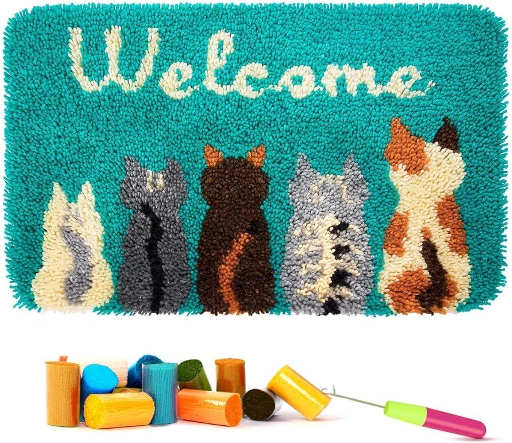 Rug Making Latch Hooking Kit | Cat In Garden - Walmart.com
