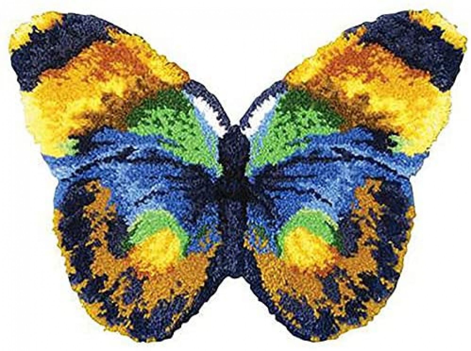 Latch Hook Kits Carpet with Butterfly Shape Embroidery Rug Tapestry ...