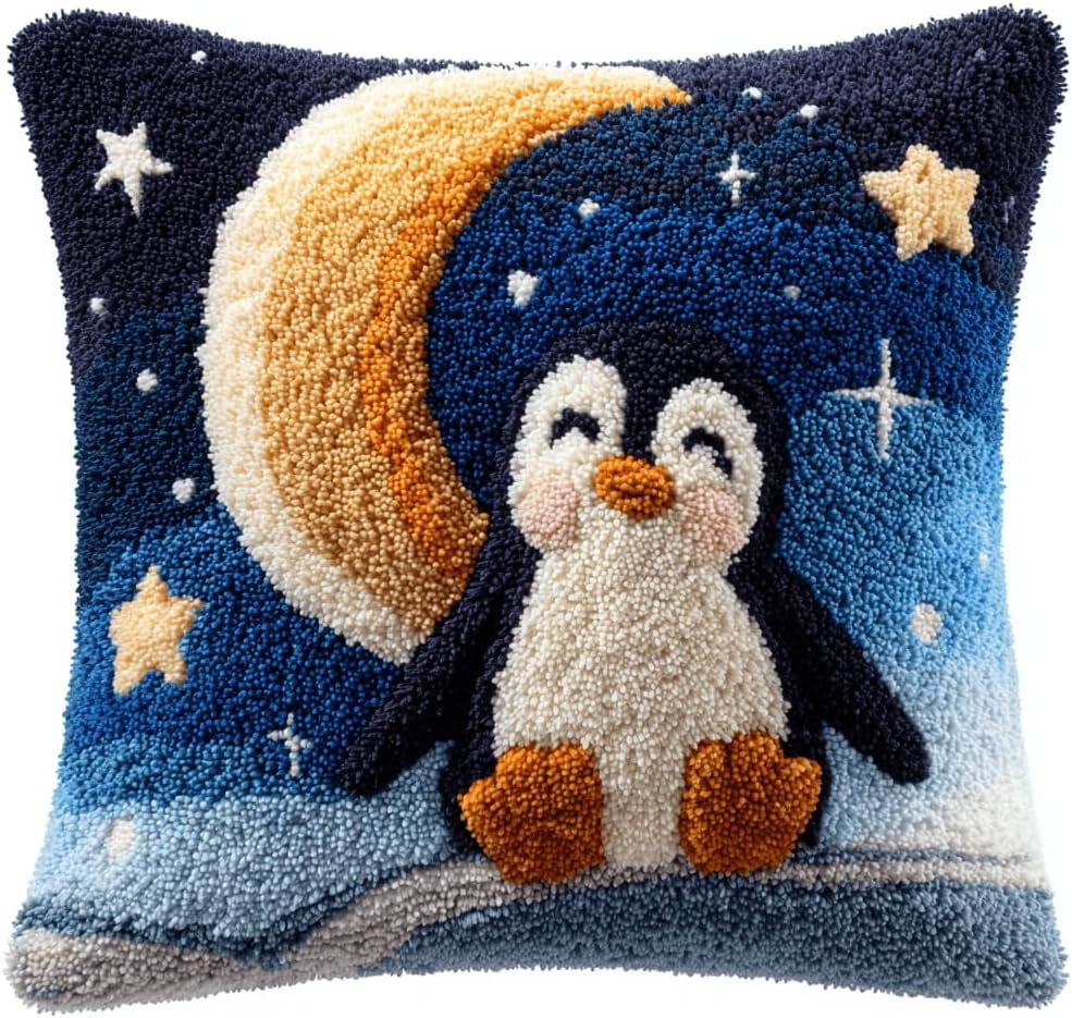 Latch Hook Kits Pillow Latch Hook Embroidery Kit Animals, penguins, and ...