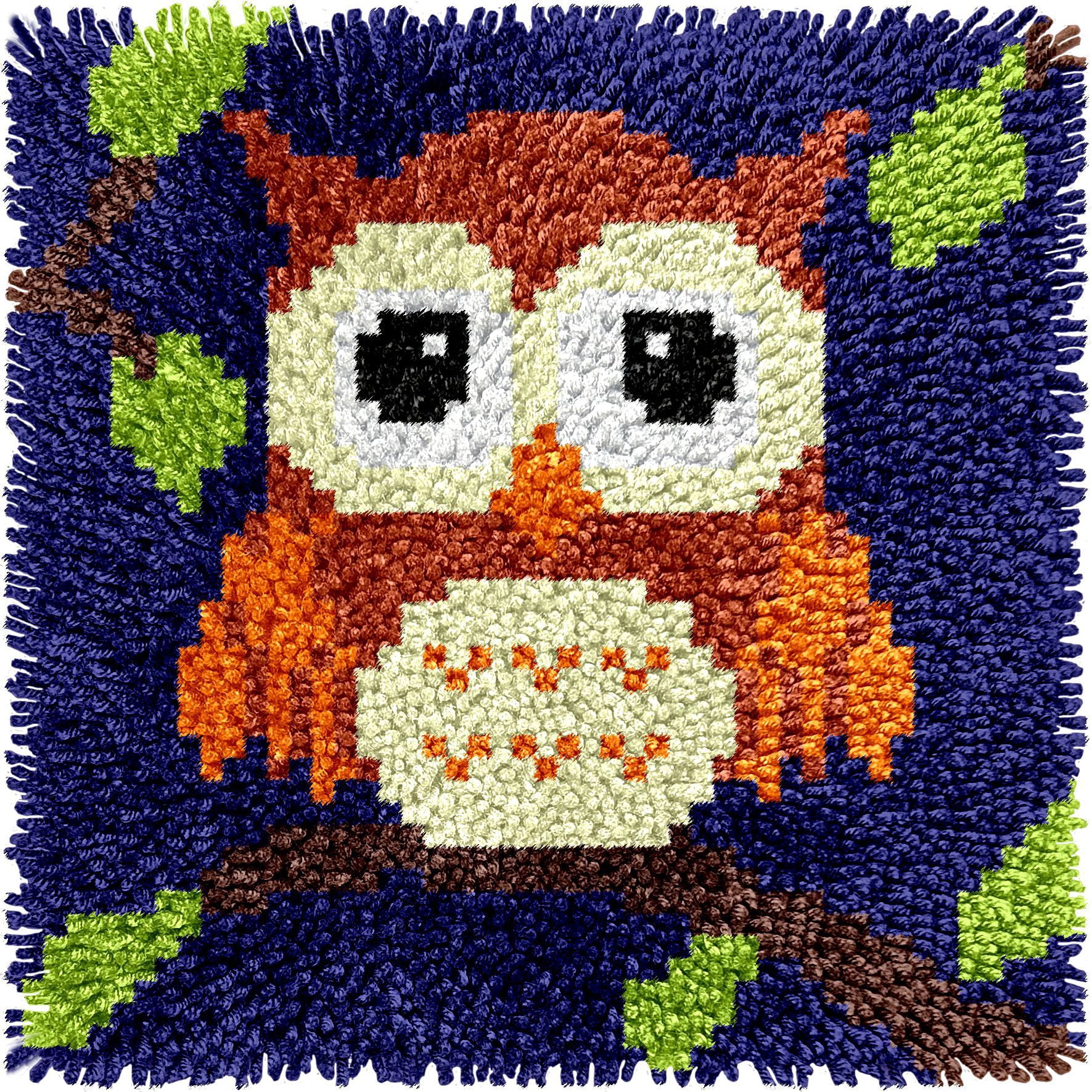 Latch Hook Kits Rug Animal Crochet Yarn Cushion Colour Pre-Printed ...