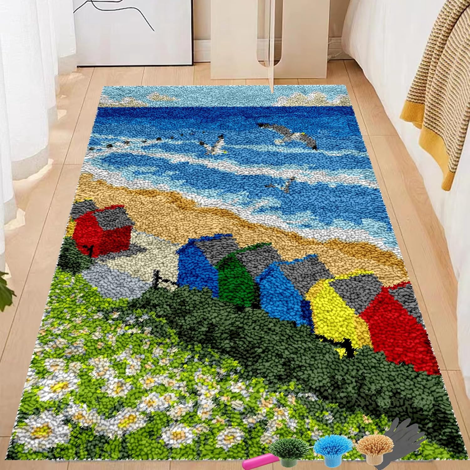 Latch Hook Kits for Adults, Animal | DIY Embroidery Cushion Rug ...