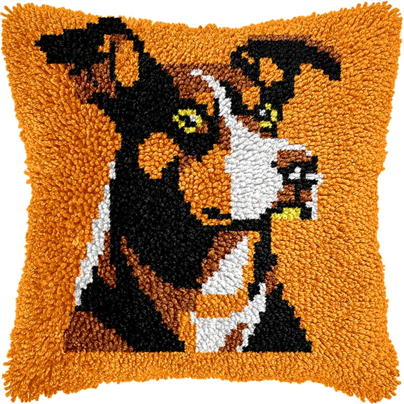 Latch Hook Pillow Cover Kits For Adults Beginners,Animal Series Dogs ...
