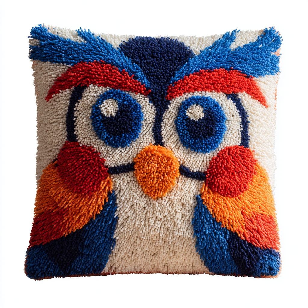 Latch Hook Pillow Kits Animal Owl DIY Cross Stitch Latch Hook Cushion ...