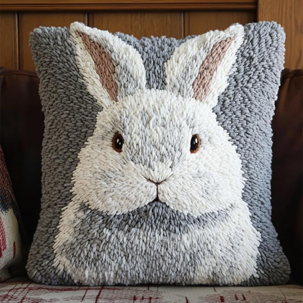 Latch Hook Pillow Kits Needlework Hook Latch Kit 17x17inch - Animal ...