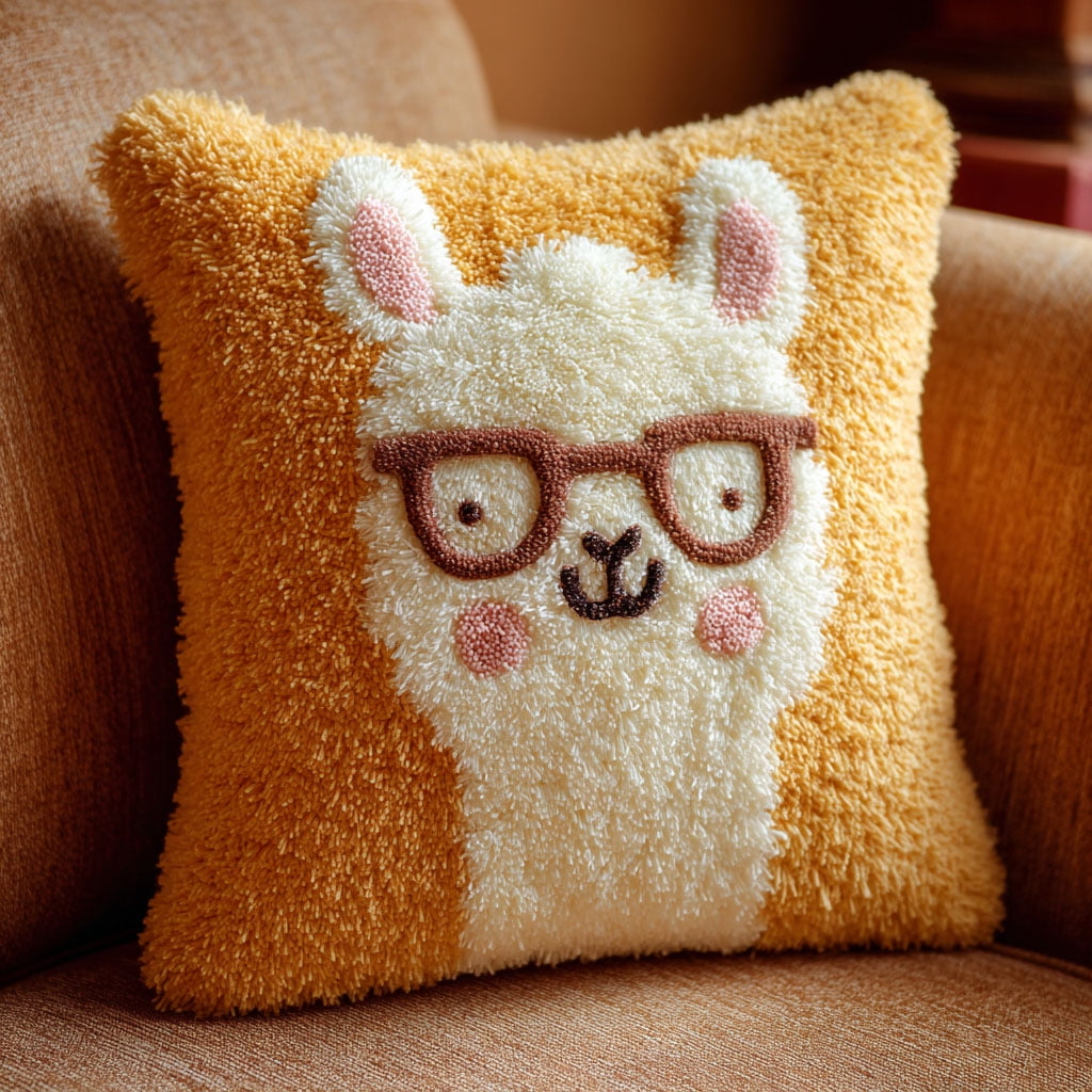 Latch Hook Pillows Kits animal alpaca Hooking Pillowcase Embroidery ...