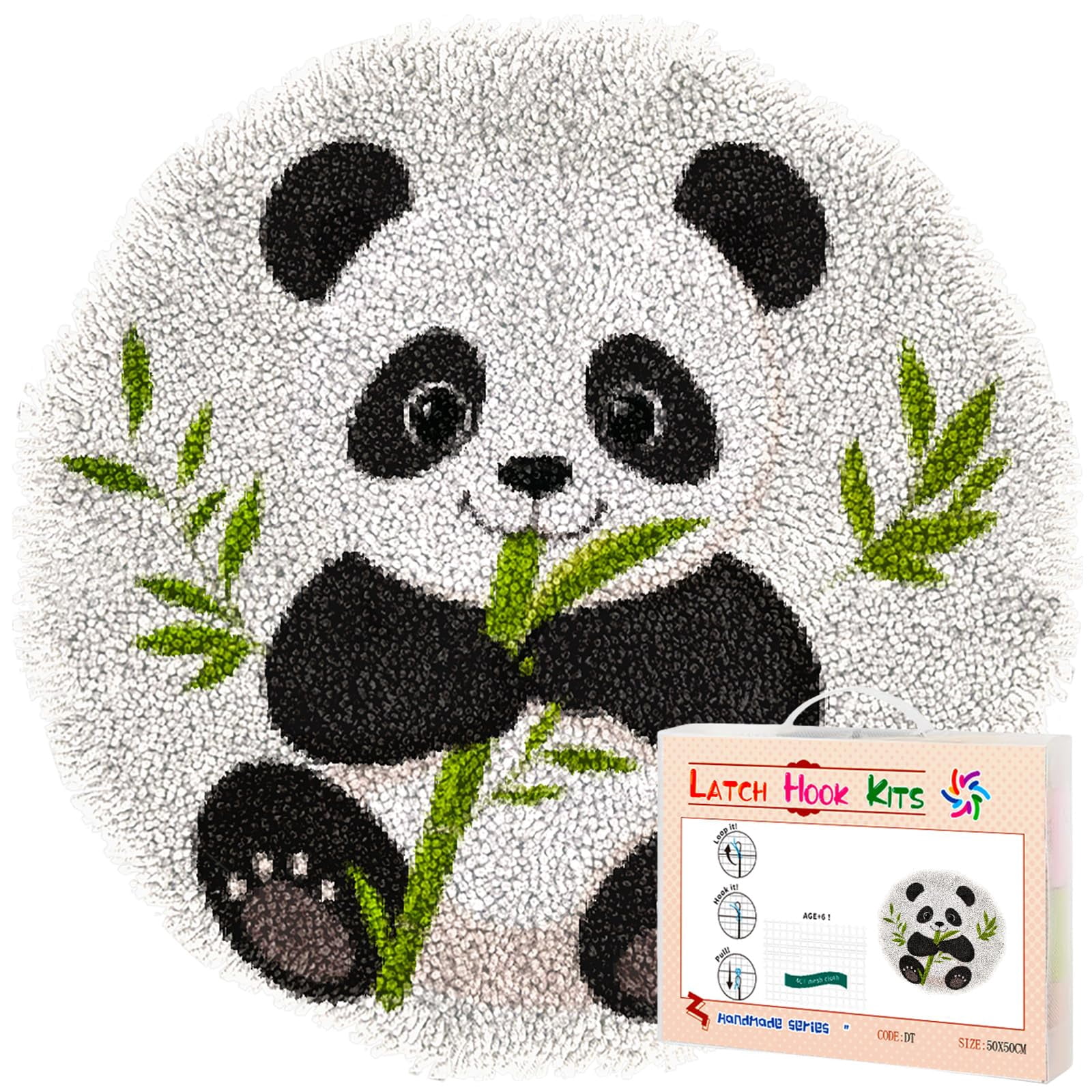 Latch Hook Rug Kit A Cute Baby Panda Eating Bamboo Stamped Handmade ...