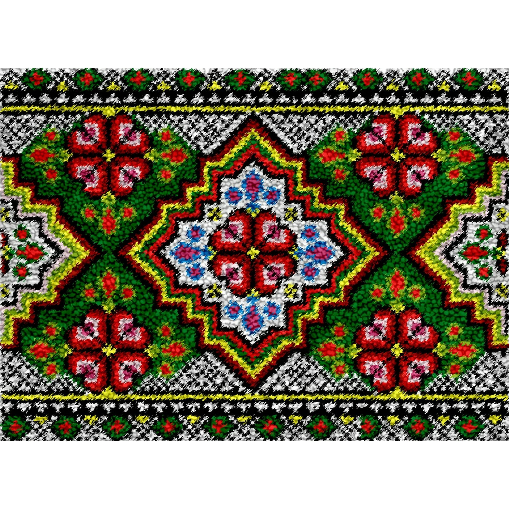 Latch Hook Rug Kits for Adults,Flowers Stripe Rug Making Latch Hooking ...