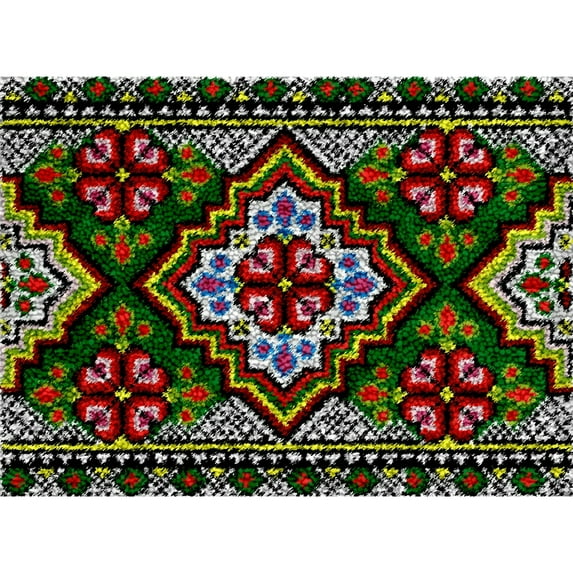 Latch Hook Rug Kits for Adults,Flowers Stripe Rug Making Latch Hooking ...