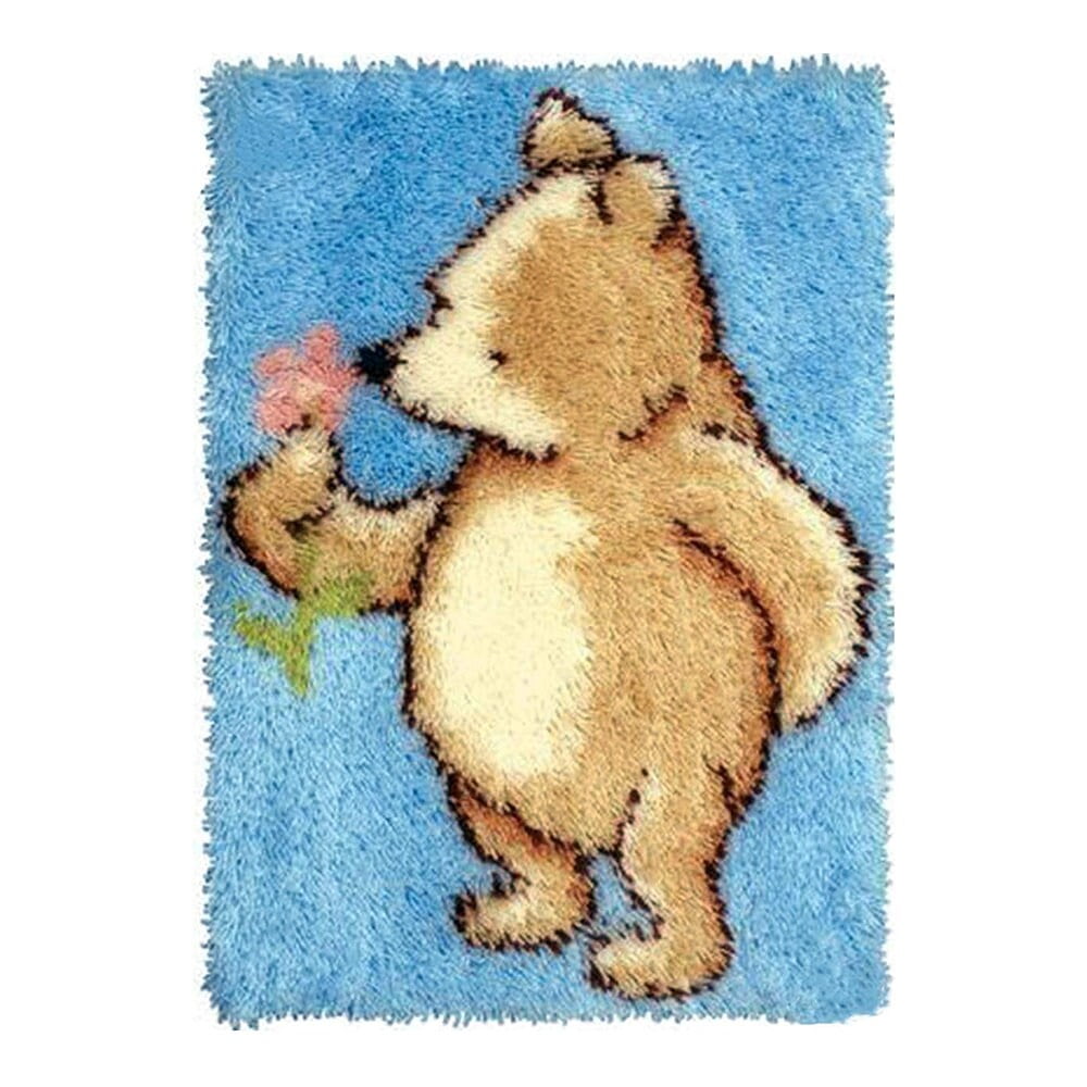 Latch Hook Rug Kits Embroidery DIY Bear Pattern Crochet Needlework ...