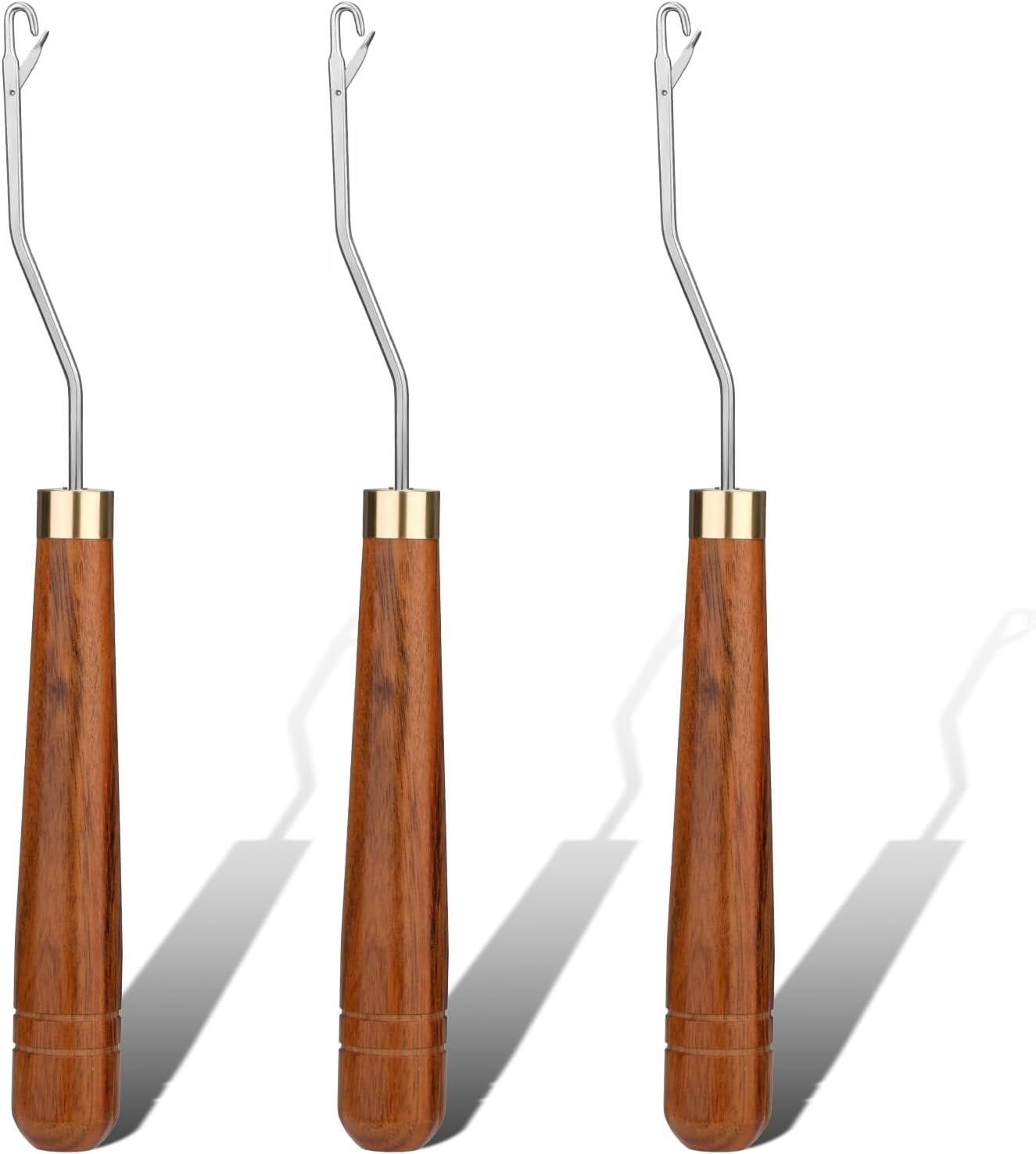 Latch Hook Tool, 3 count Wooden Bent Latch Hooks, Crochet Hooks for ...