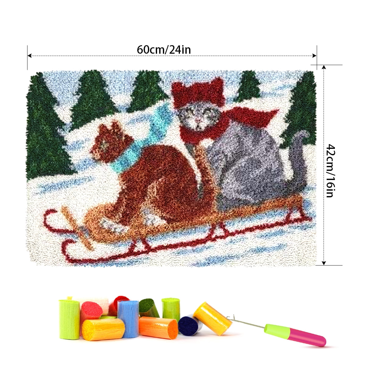 Latch hook rug kit,latch hook cushion kits,Cute Cat Latch Hook Rug Kit ...