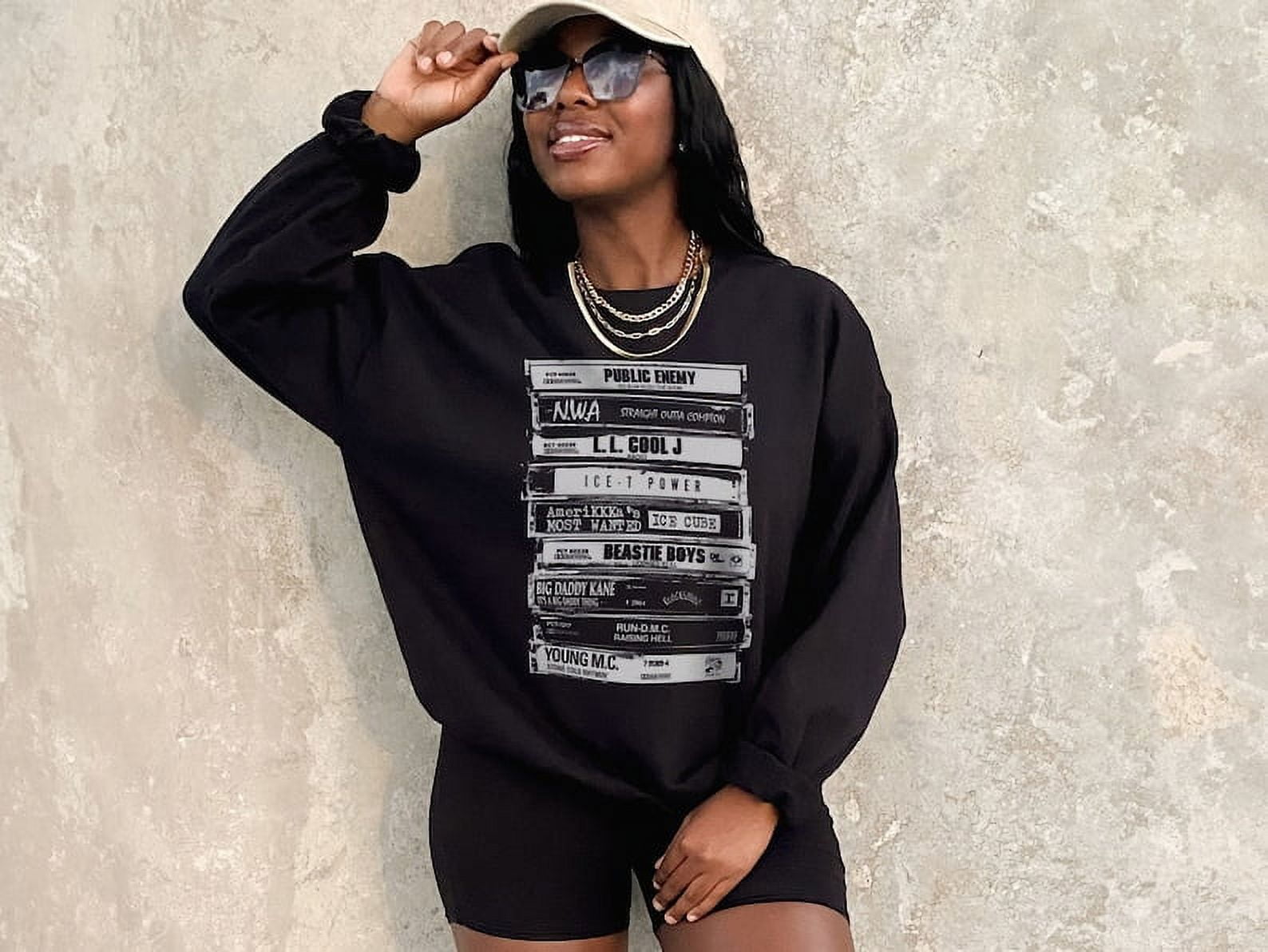 Late 80s RAP HIP HOP Cassette Tape Sweatshirt. Large Print. Vintage ...