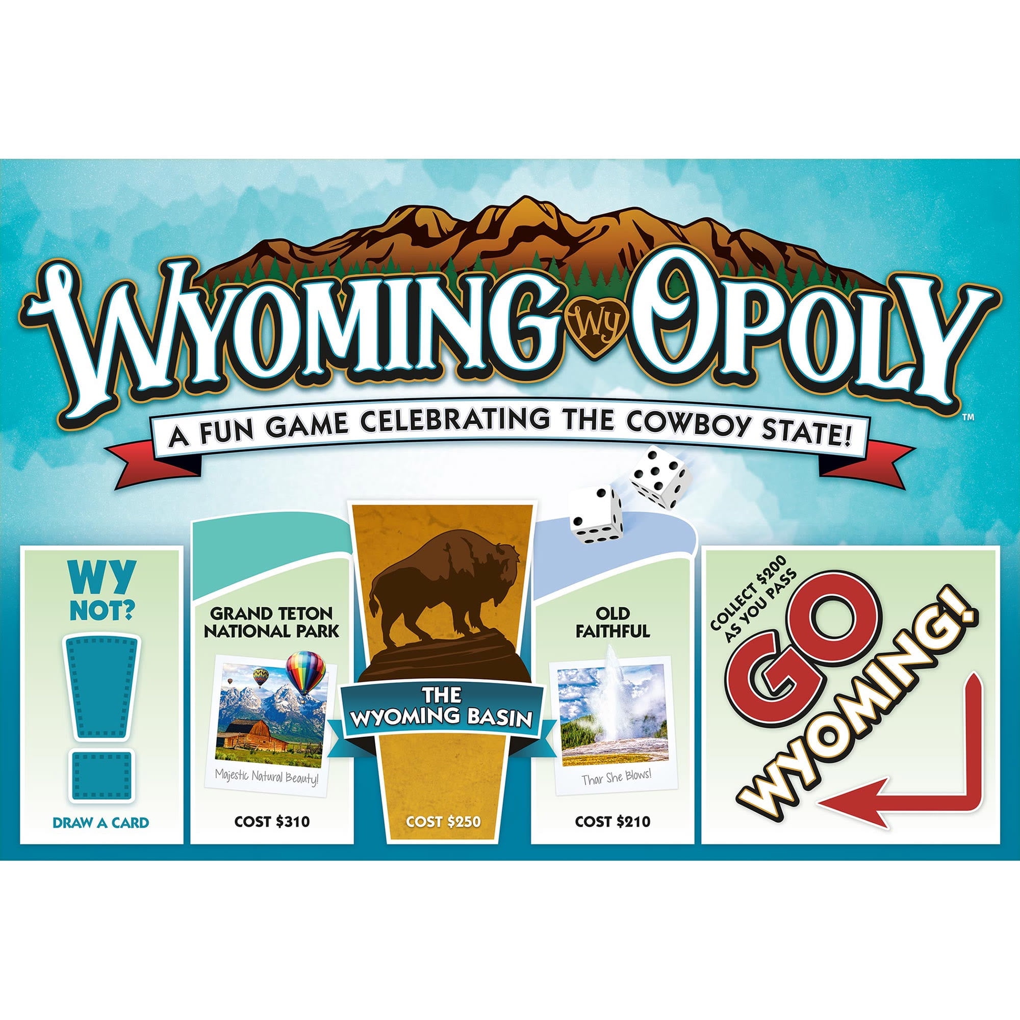 Late For The Sky: Wyoming-Opoly - State Themed Family Board Game, Opoly ...