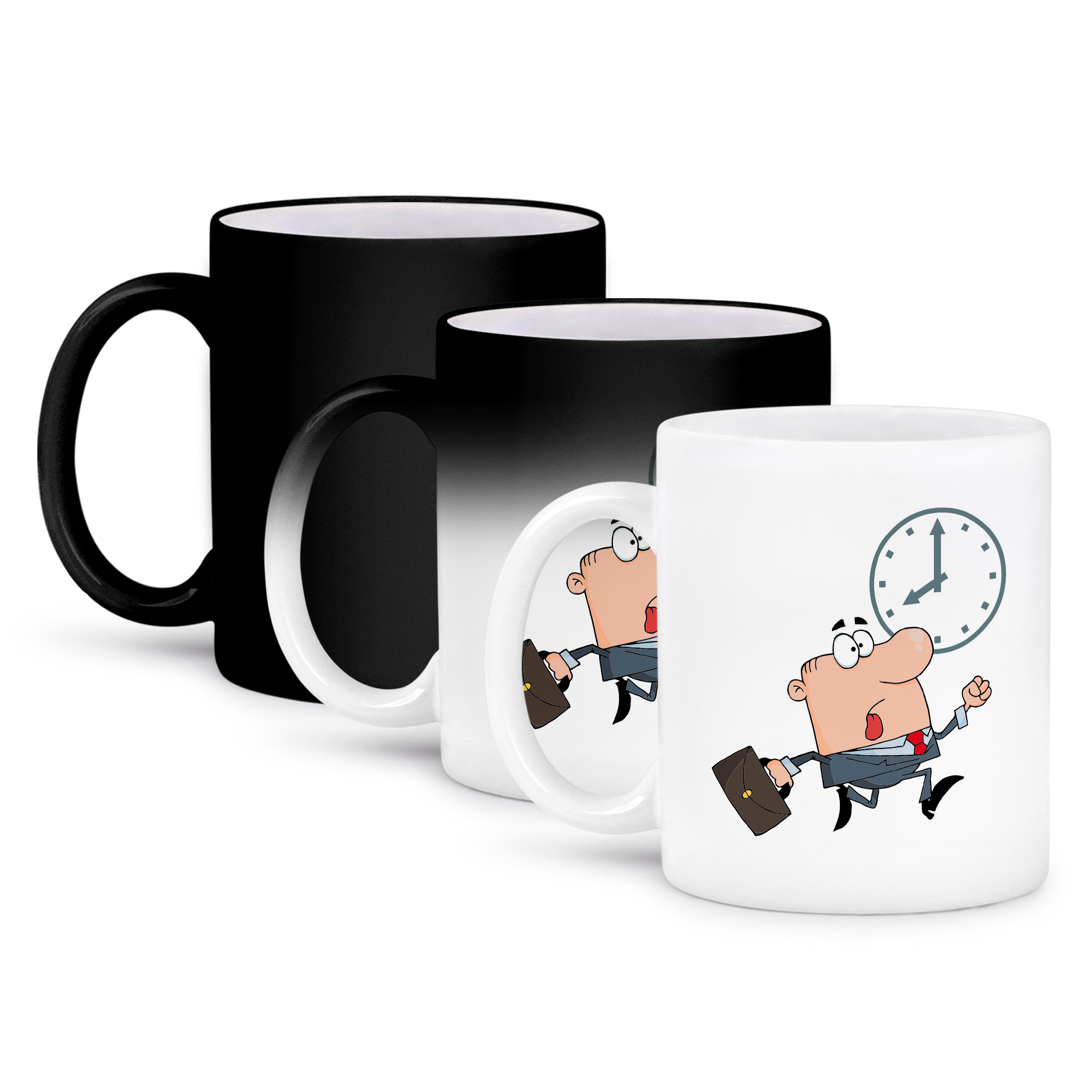 Late For Work Funny Cartoon, 11oz Magic Transforming Mug - Walmart.com